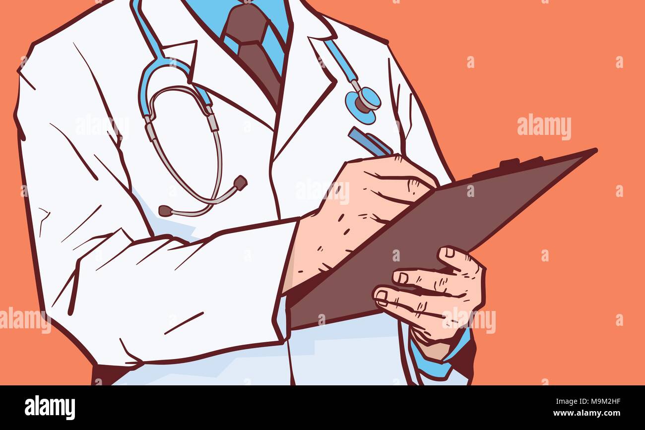 Clipboard doctor patient closeup Stock Vector Images - Alamy