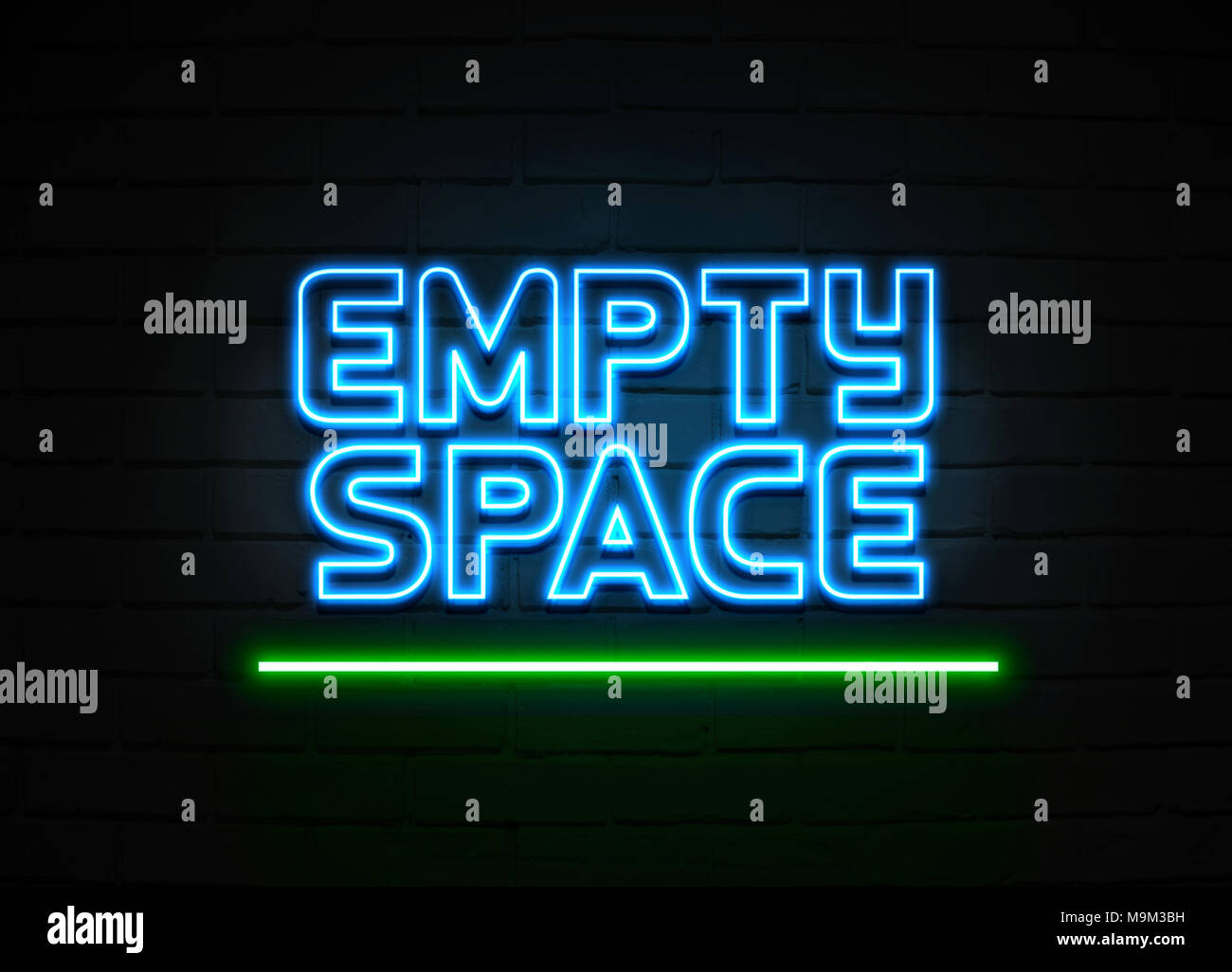 Empty Space neon sign - Glowing Neon Sign on brickwall wall - 3D ...