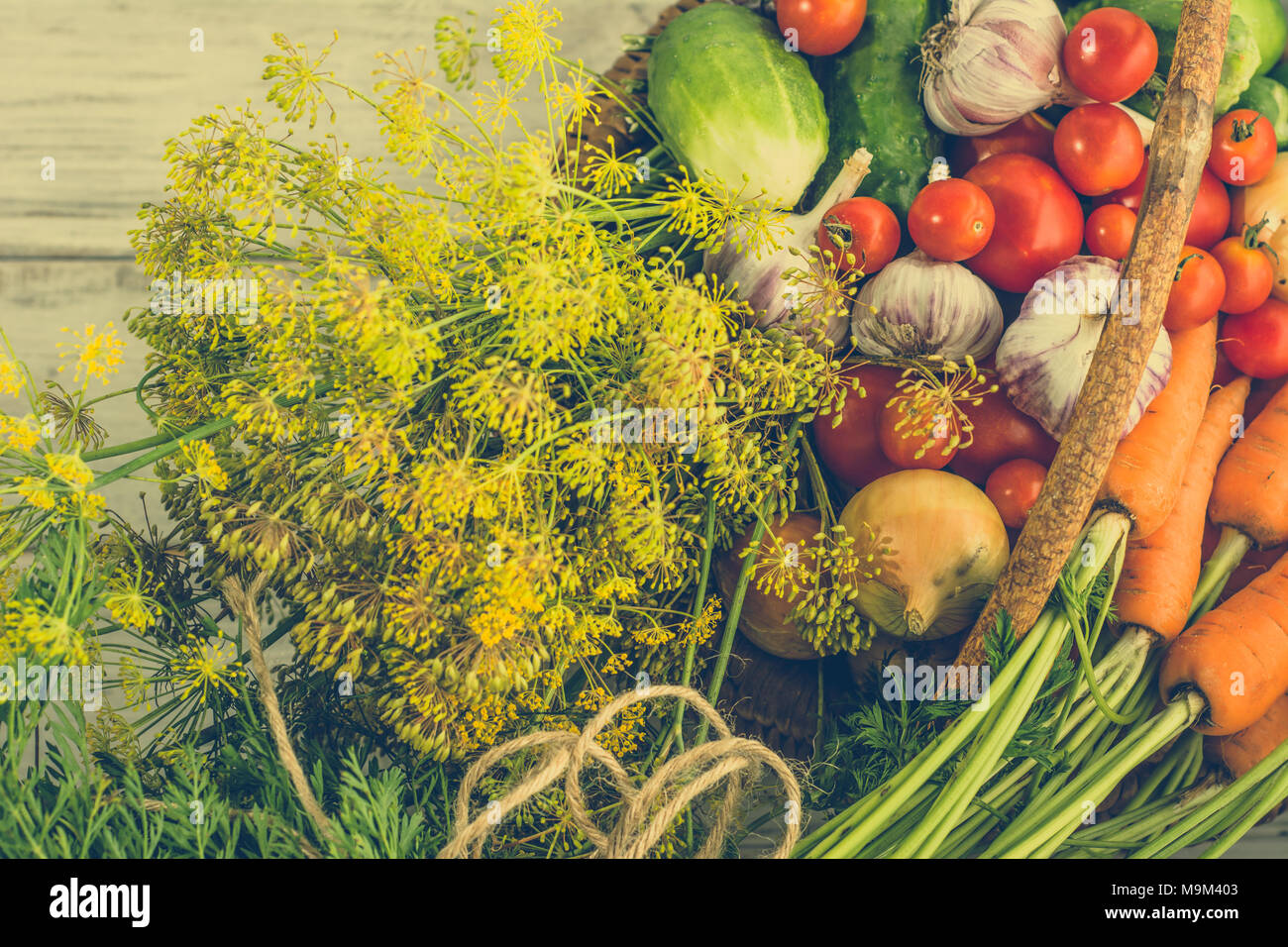 Organic vegetables, assorted produce from local farming, healthy eating ...