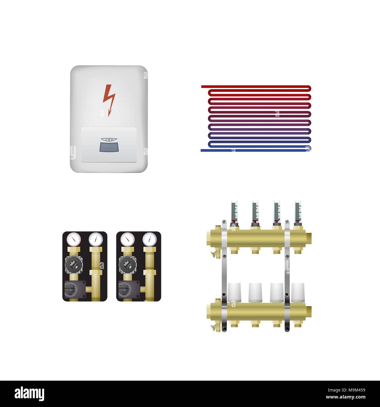 Electric pump heating system Cut Out Stock Images & Pictures - Alamy