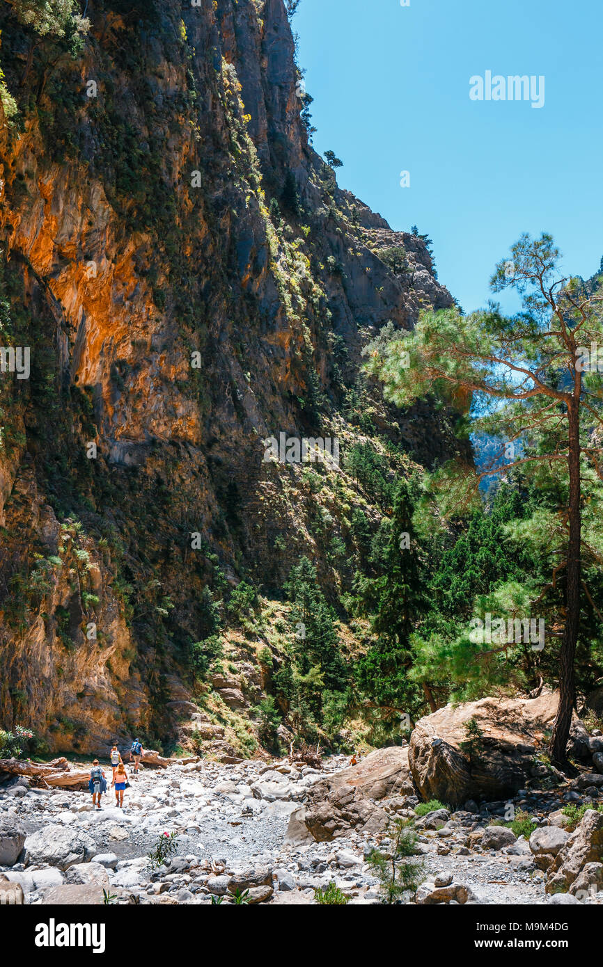 Hiking path through Samaria Gorge in Central Crete Stock Photo - Alamy
