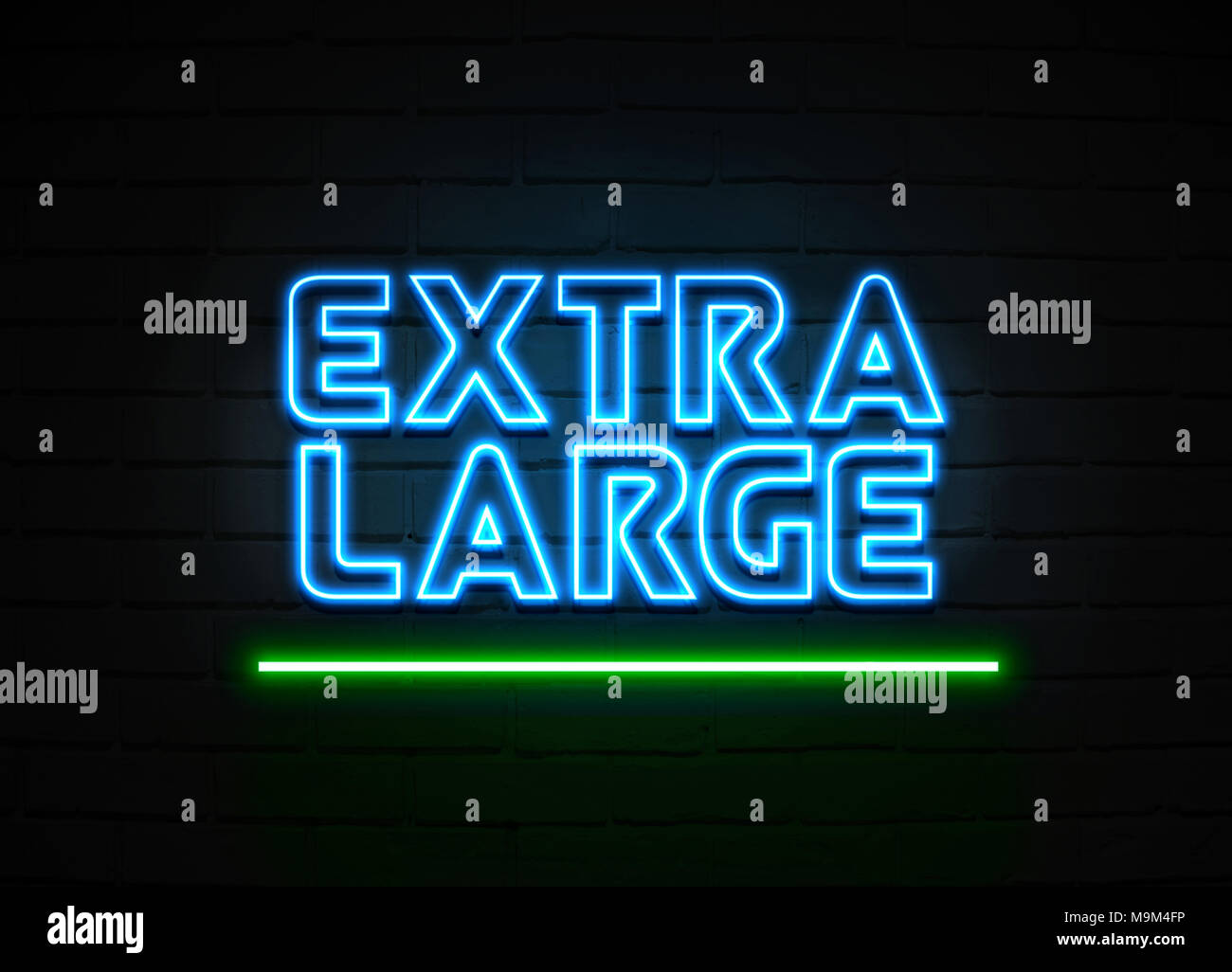 Extra Large neon sign - Glowing Neon Sign on brickwall wall - 3D ...