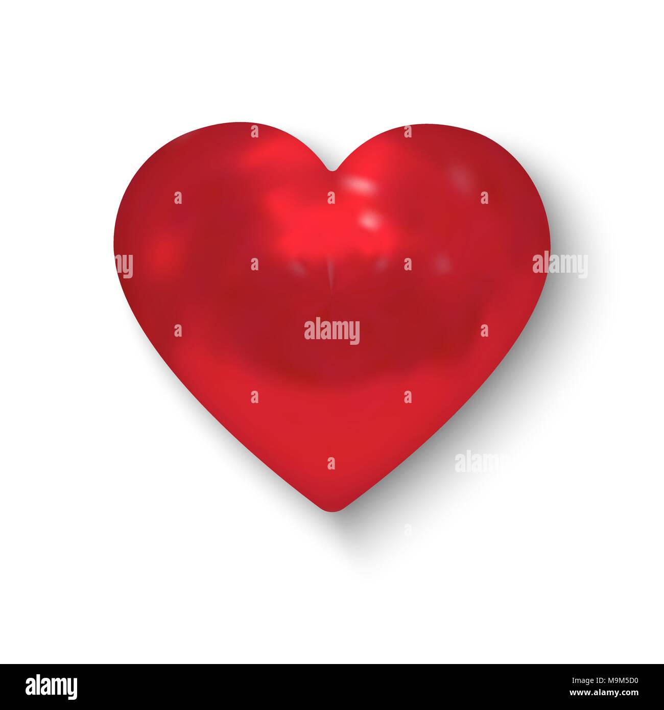 Red glossy realistic heart. Vector illustration Stock Vector Image ...