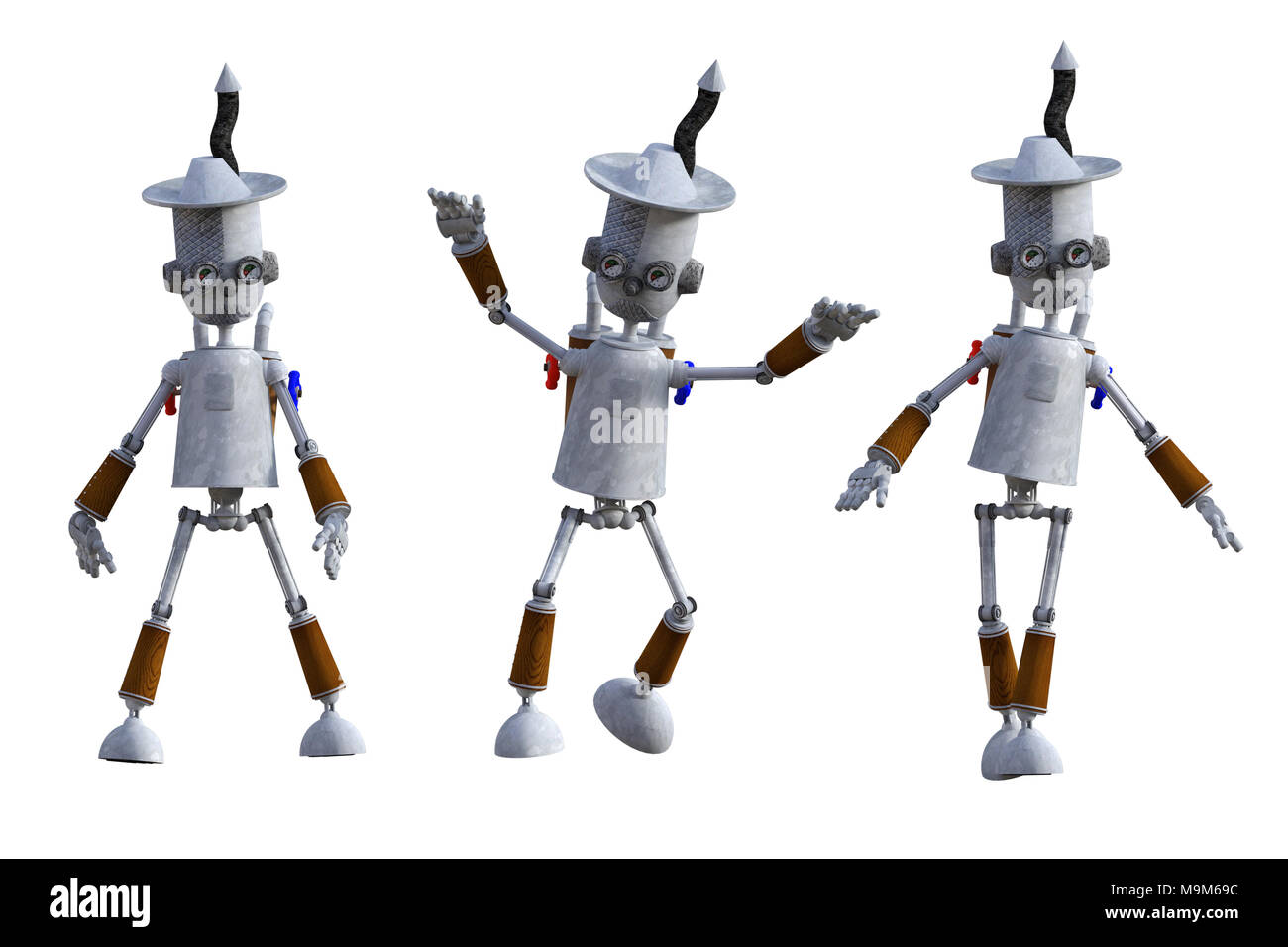 Set of tin men isolated on white, 3d render Stock Photo - Alamy
