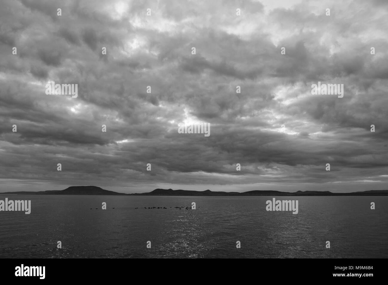 Lake Balaton view from the port of Balatonboglar, Hungary Stock Photo ...