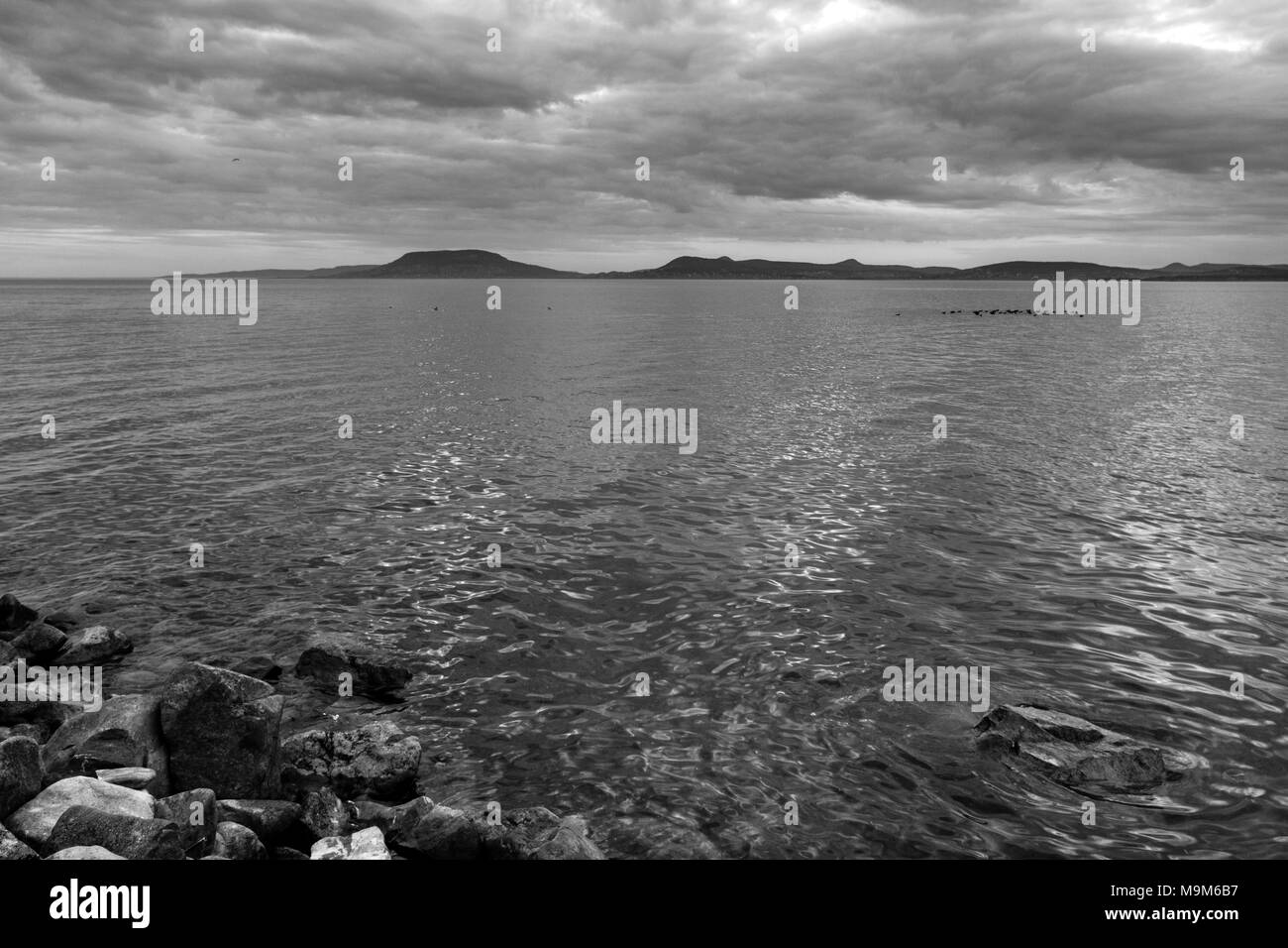 Lake Balaton view from the port of Balatonboglar, Hungary Stock Photo ...