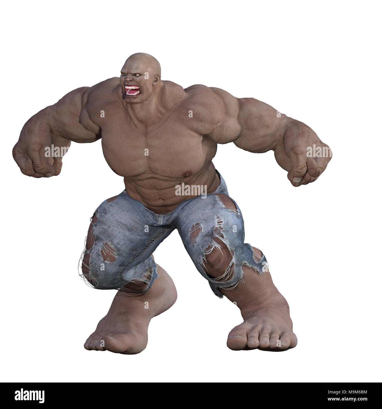Angry Giant isolated on white, 3d render Stock Photo - Alamy