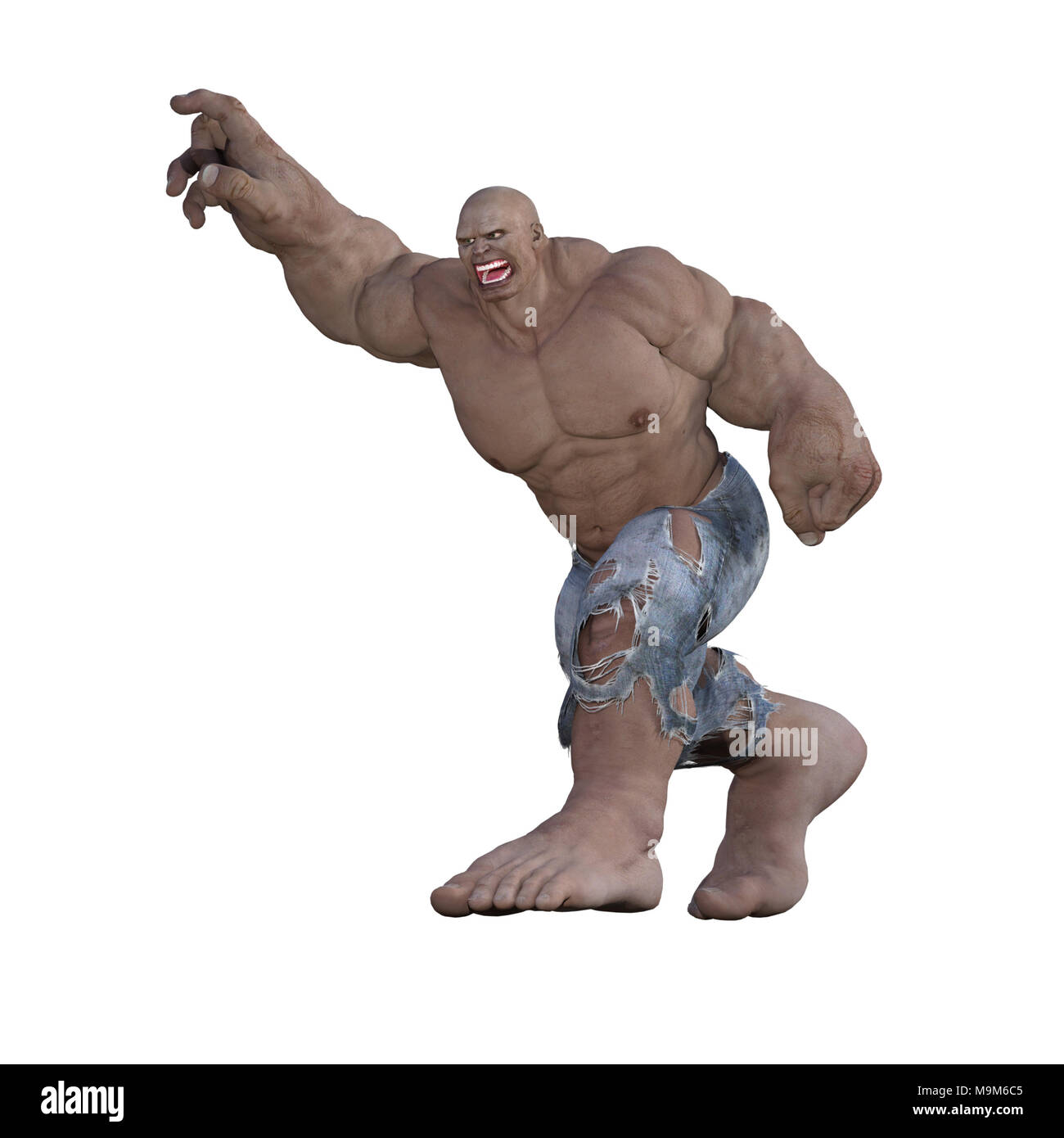 Angry Giant isolated on white, 3d render Stock Photo - Alamy