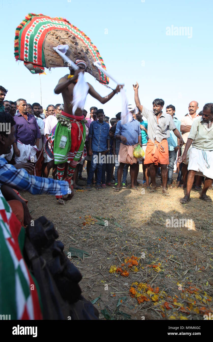pictures taken during a temple festival near thrissur,with puthan thira ...