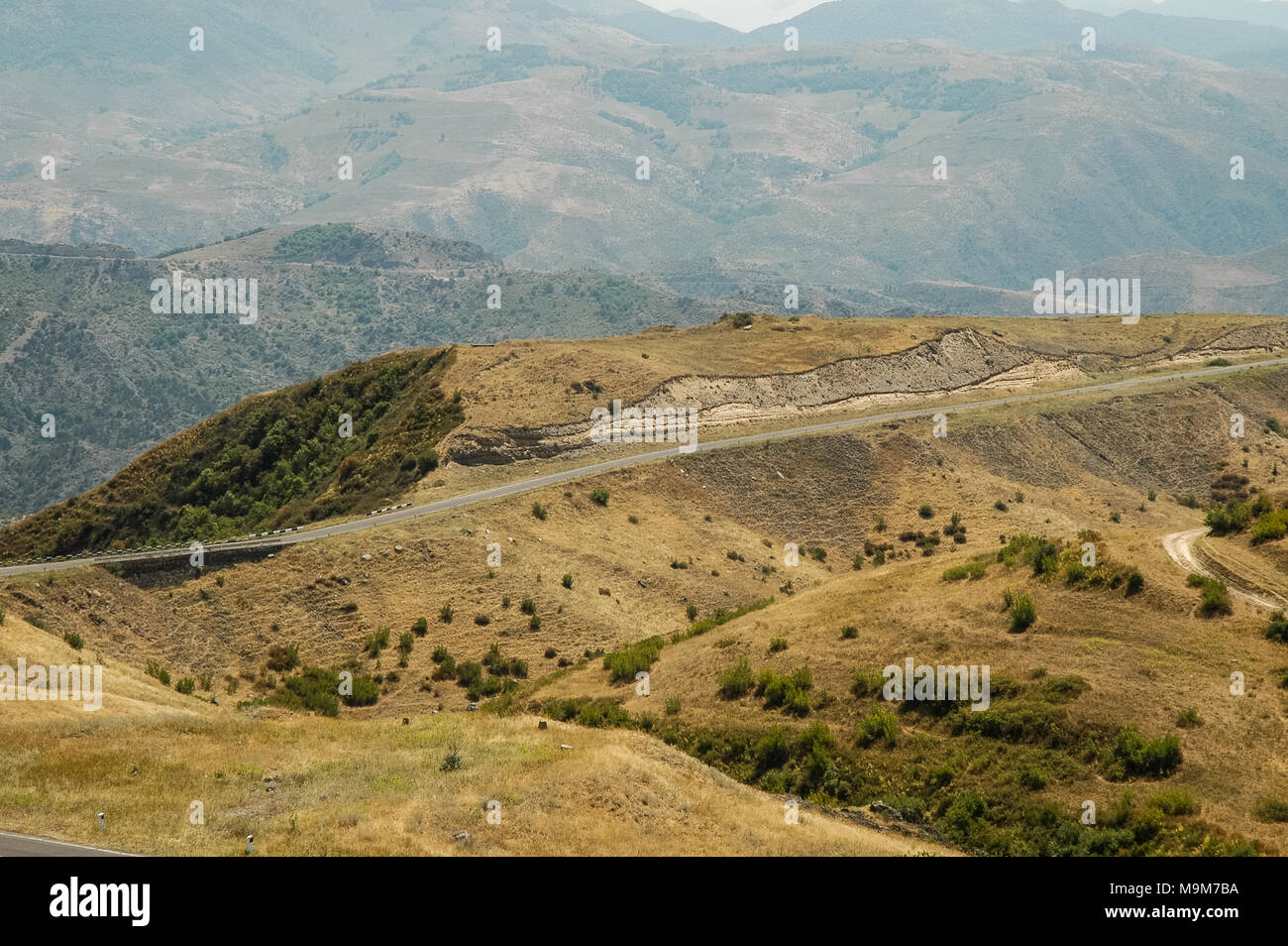 Road in arid, deserted landscape in Northern Kurdistan, Turkey Stock ...