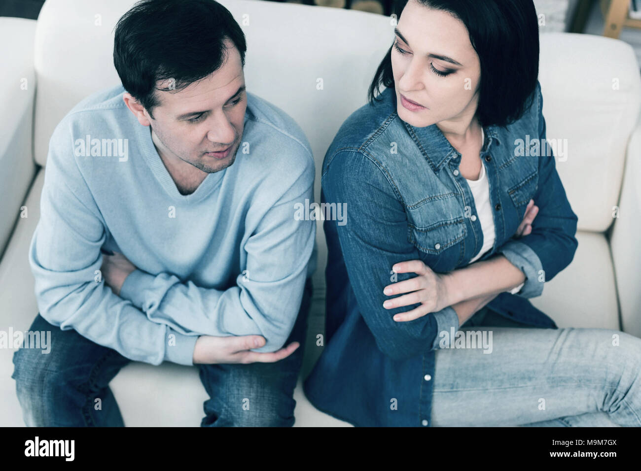 Serious family conversation hi-res stock photography and images - Alamy