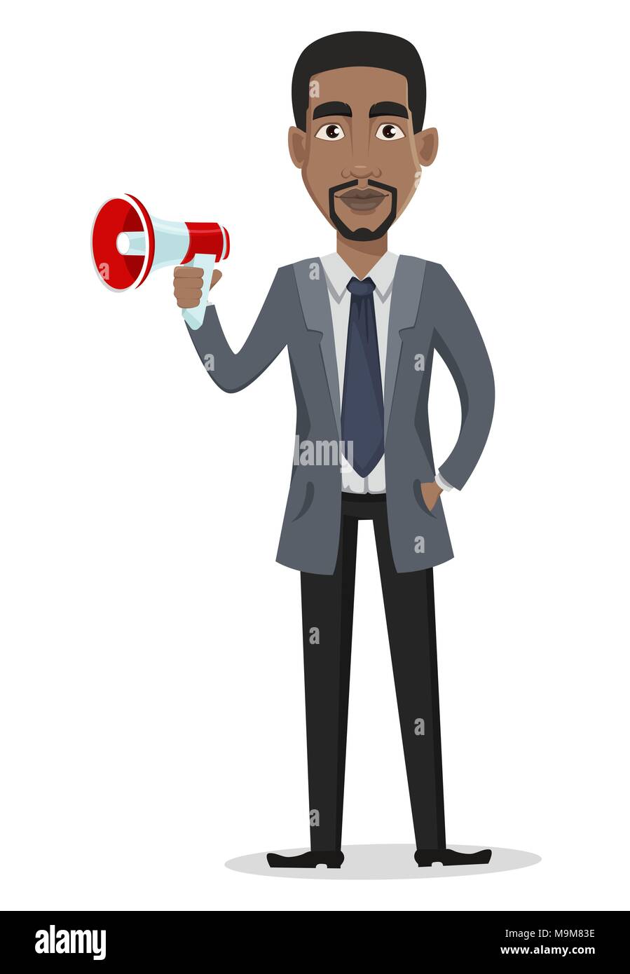 Afro man megaphone character hi-res stock photography and images - Alamy