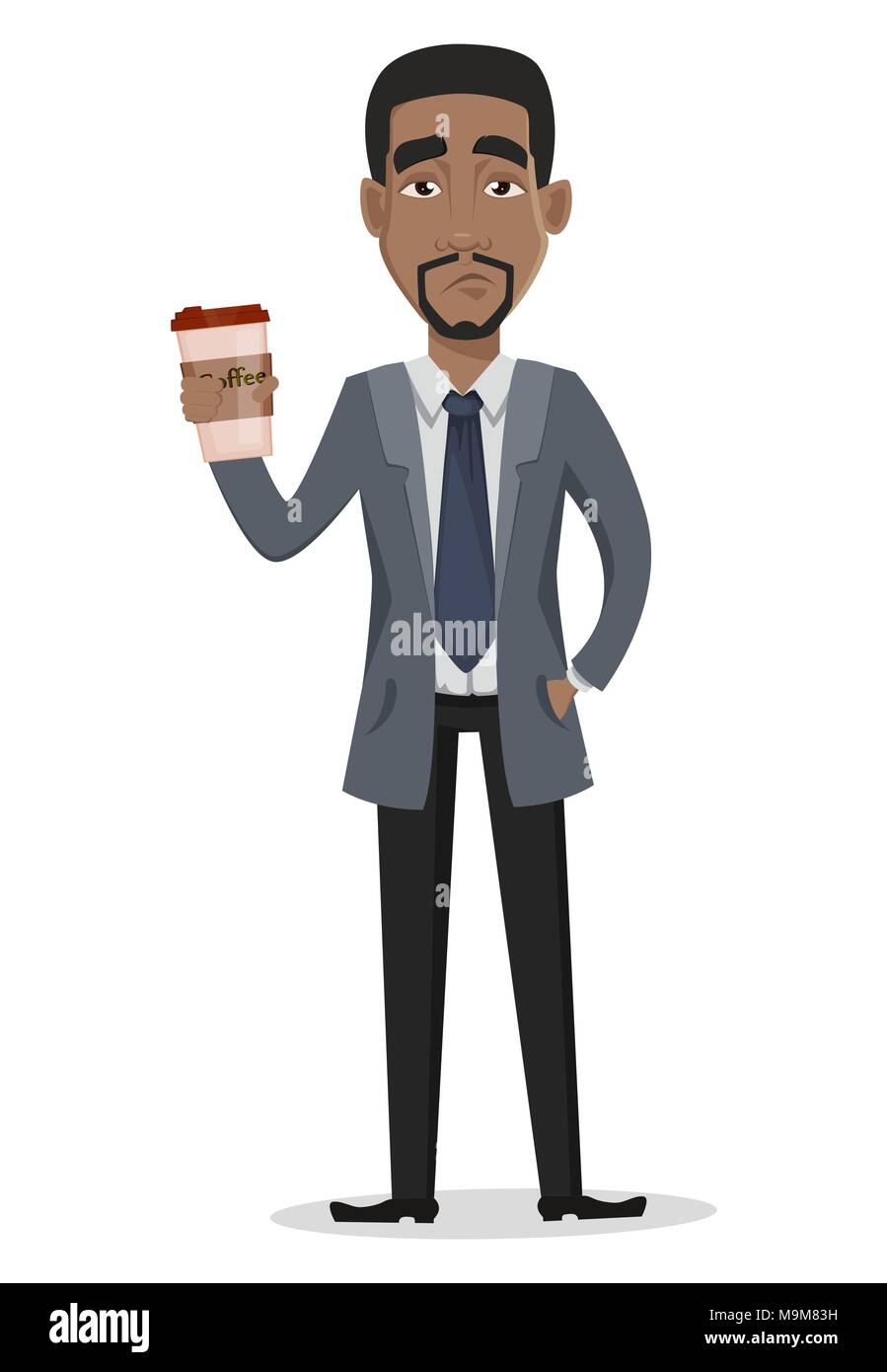 African American business man cartoon character. Businessman in office ...