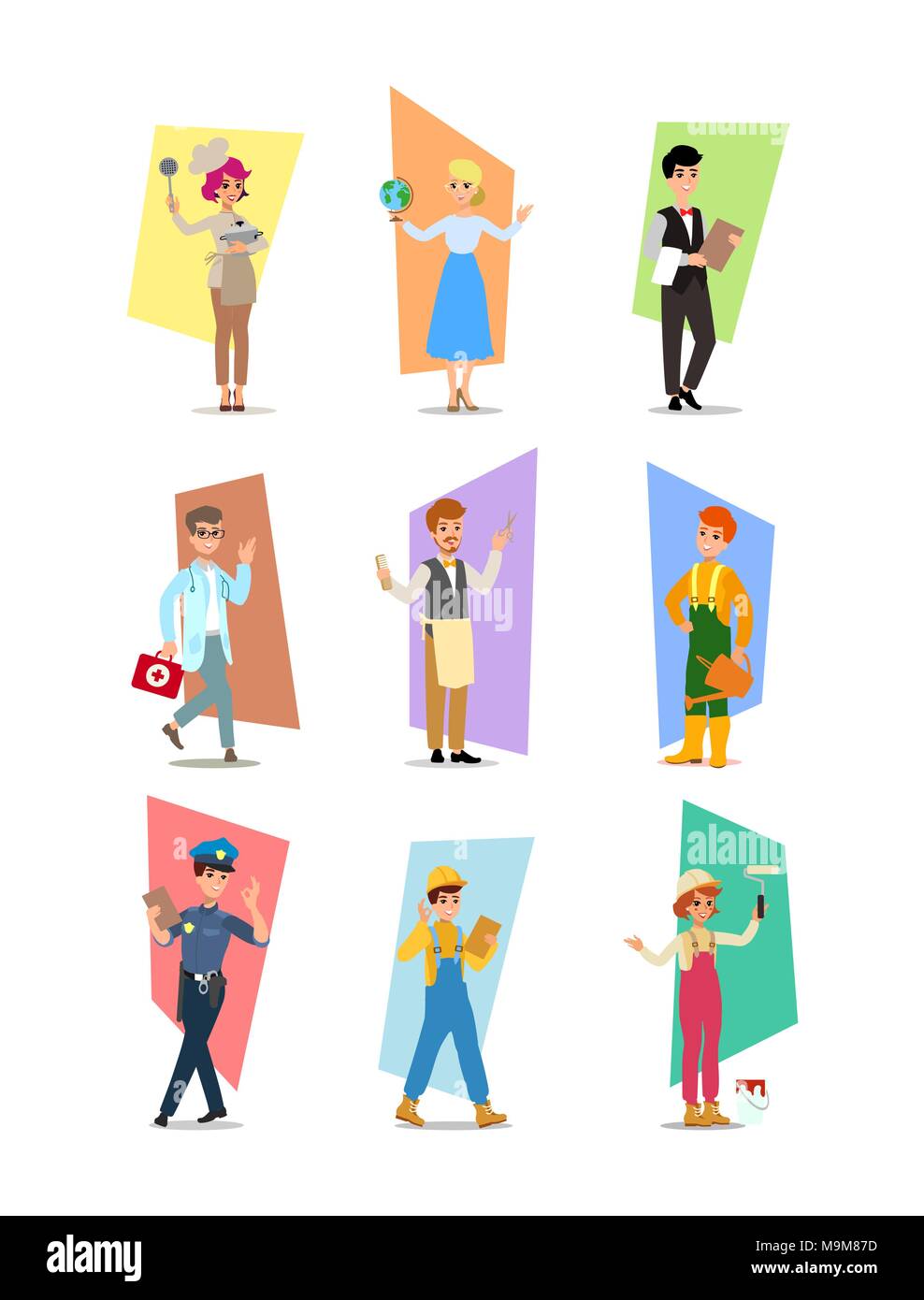 cartoon flat-style vector illustration. Set of vector flat design ...