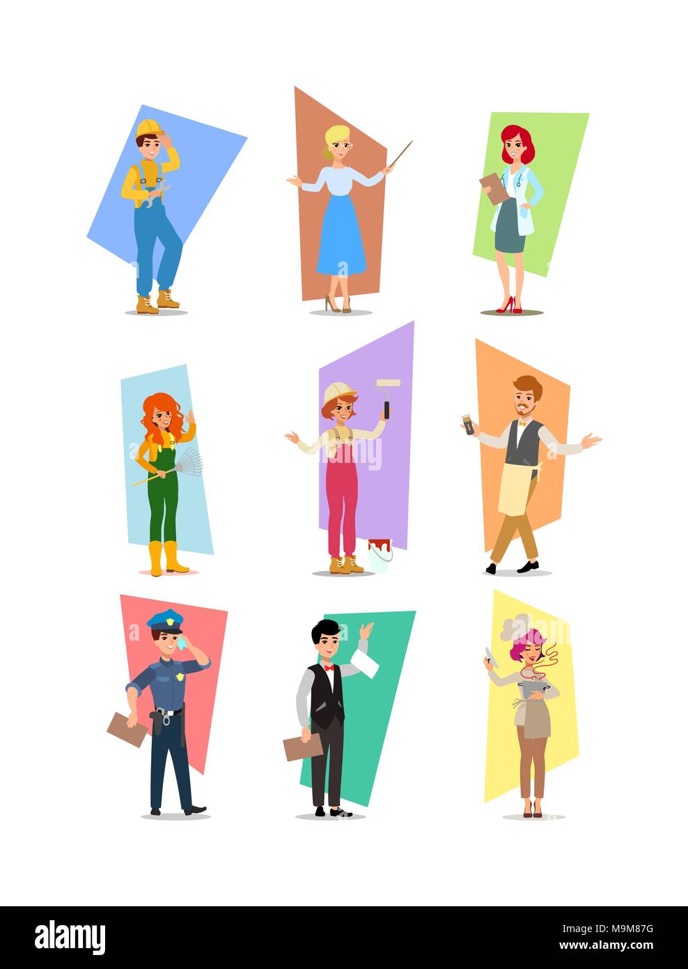 cartoon flat-style vector illustration. Set of vector flat design ...