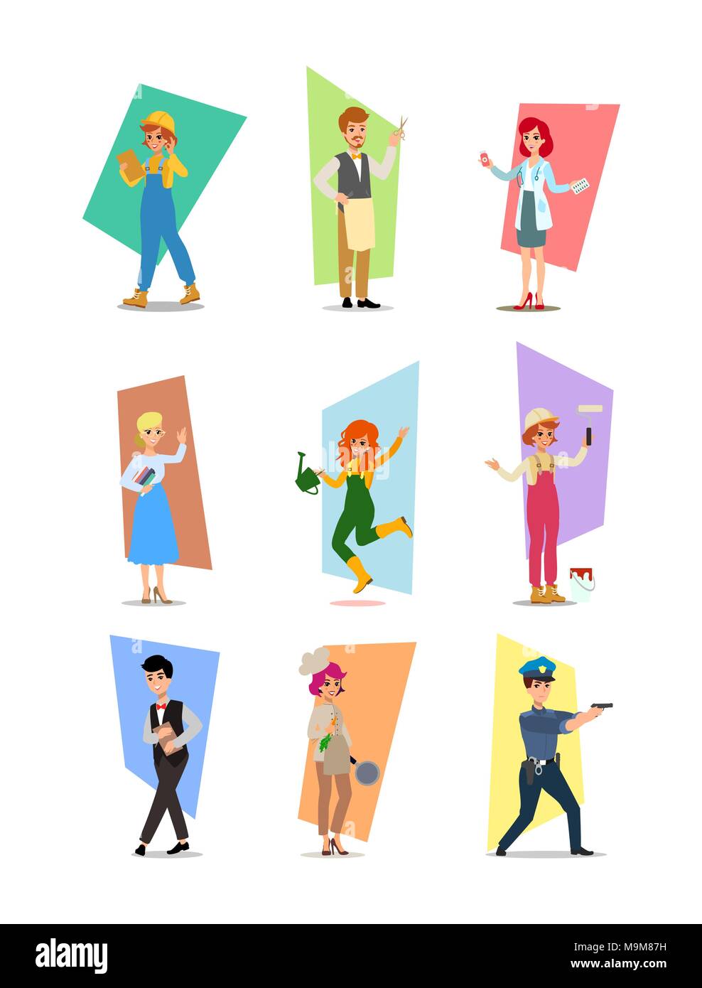 cartoon flat-style vector illustration. Set of vector flat design ...