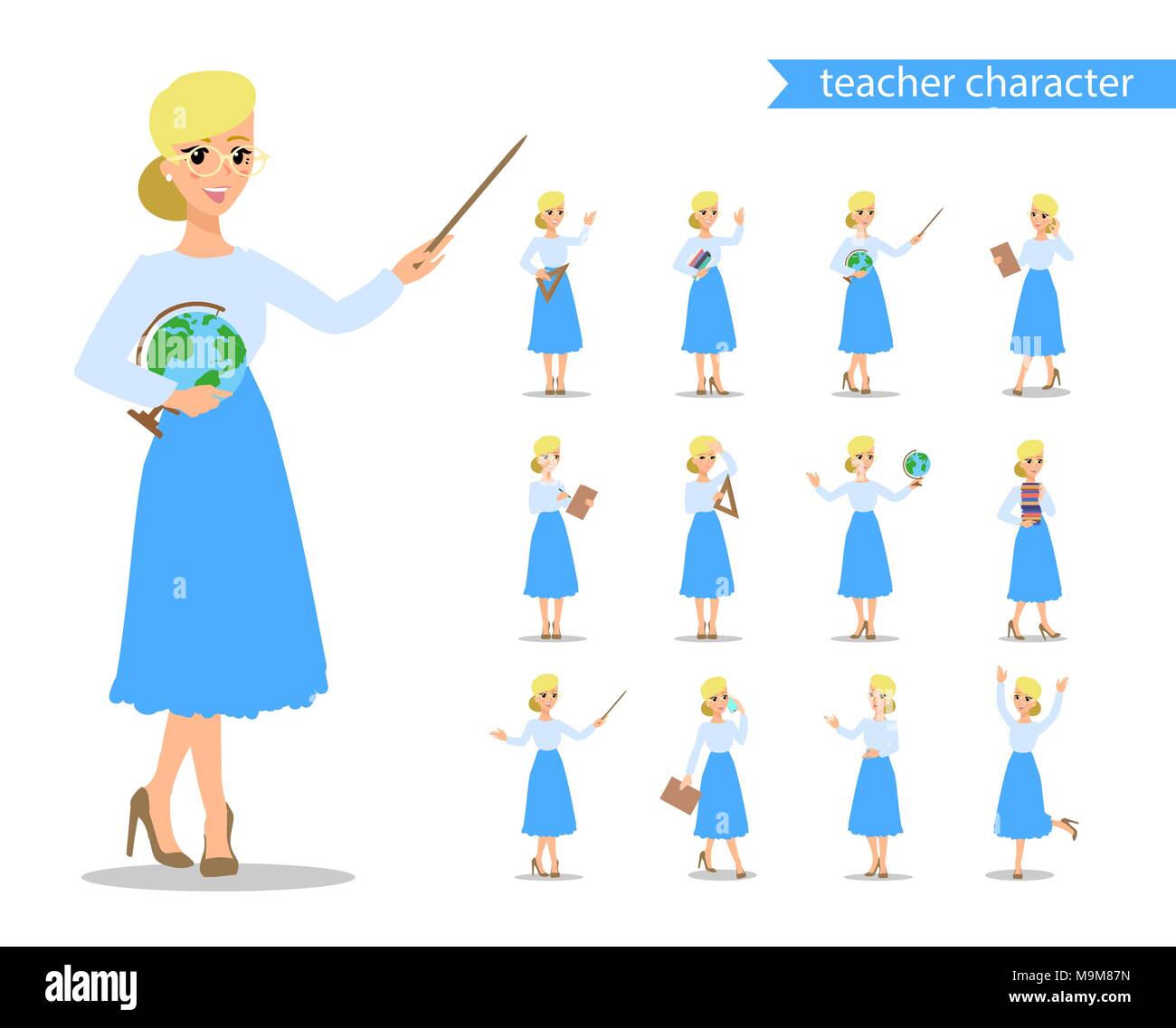 flat cadtoon character. Set of fun vector cartoon person. Isolated on ...