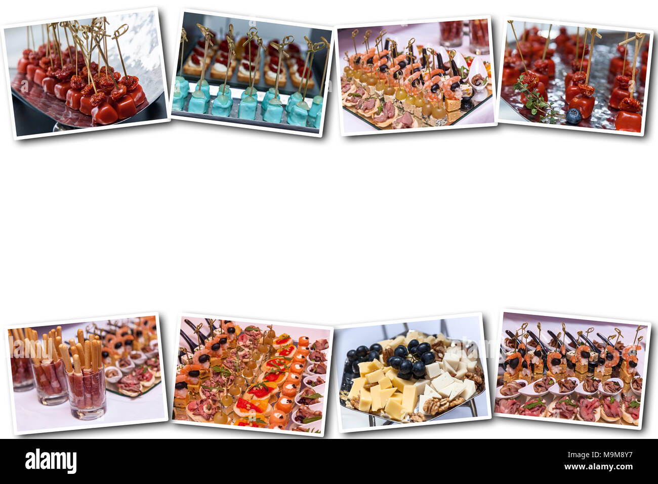 collage on white background Beautifully decorated catering banquet ...