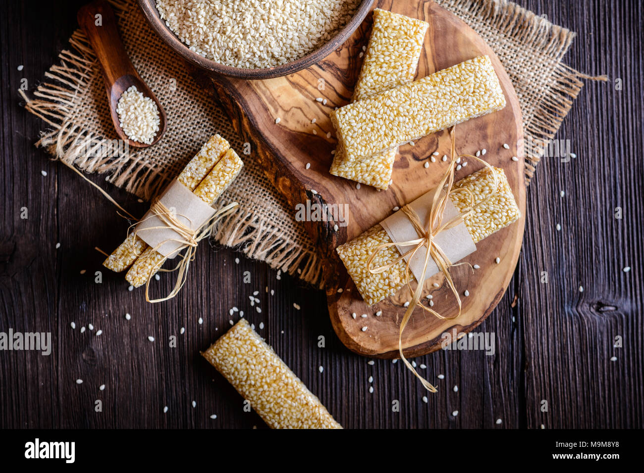 Sesame seed candy bars hi-res stock photography and images - Alamy