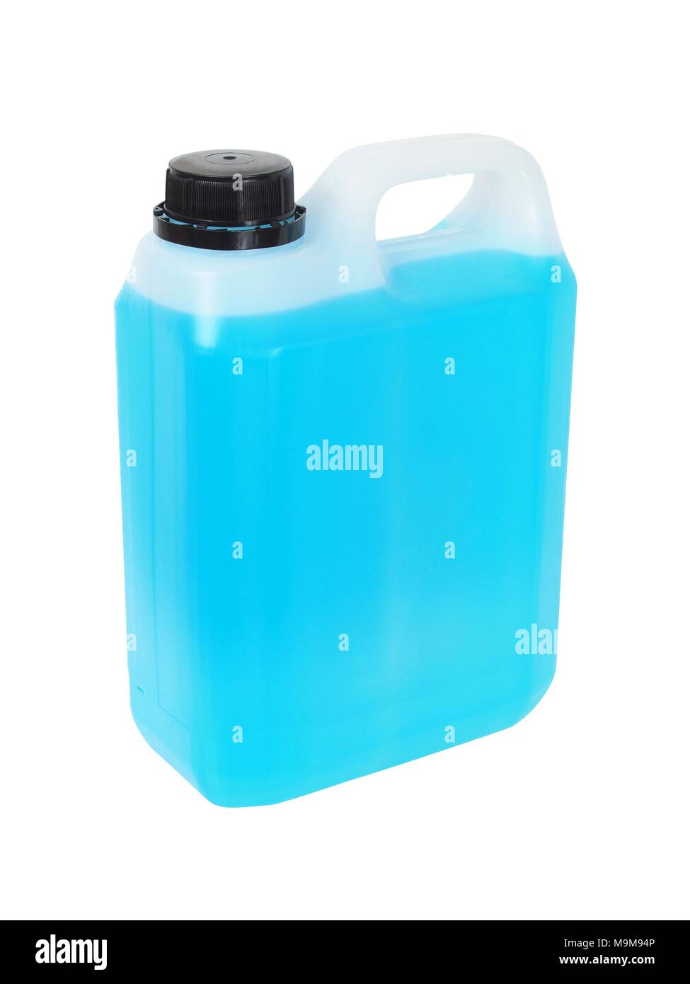 Plastic can with liquid isolated on white background Stock Photo - Alamy