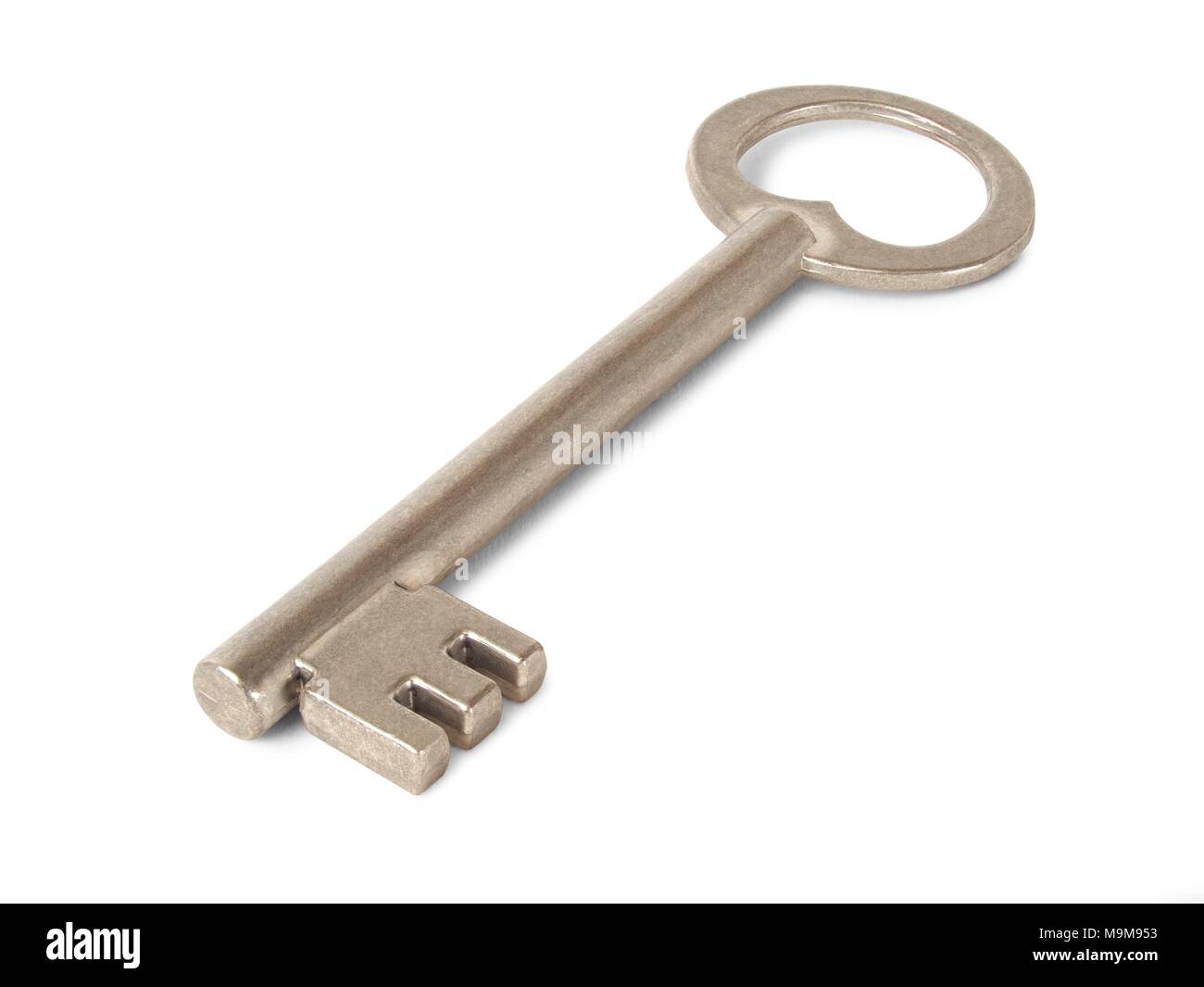 Silver key isolated on white background Stock Photo - Alamy