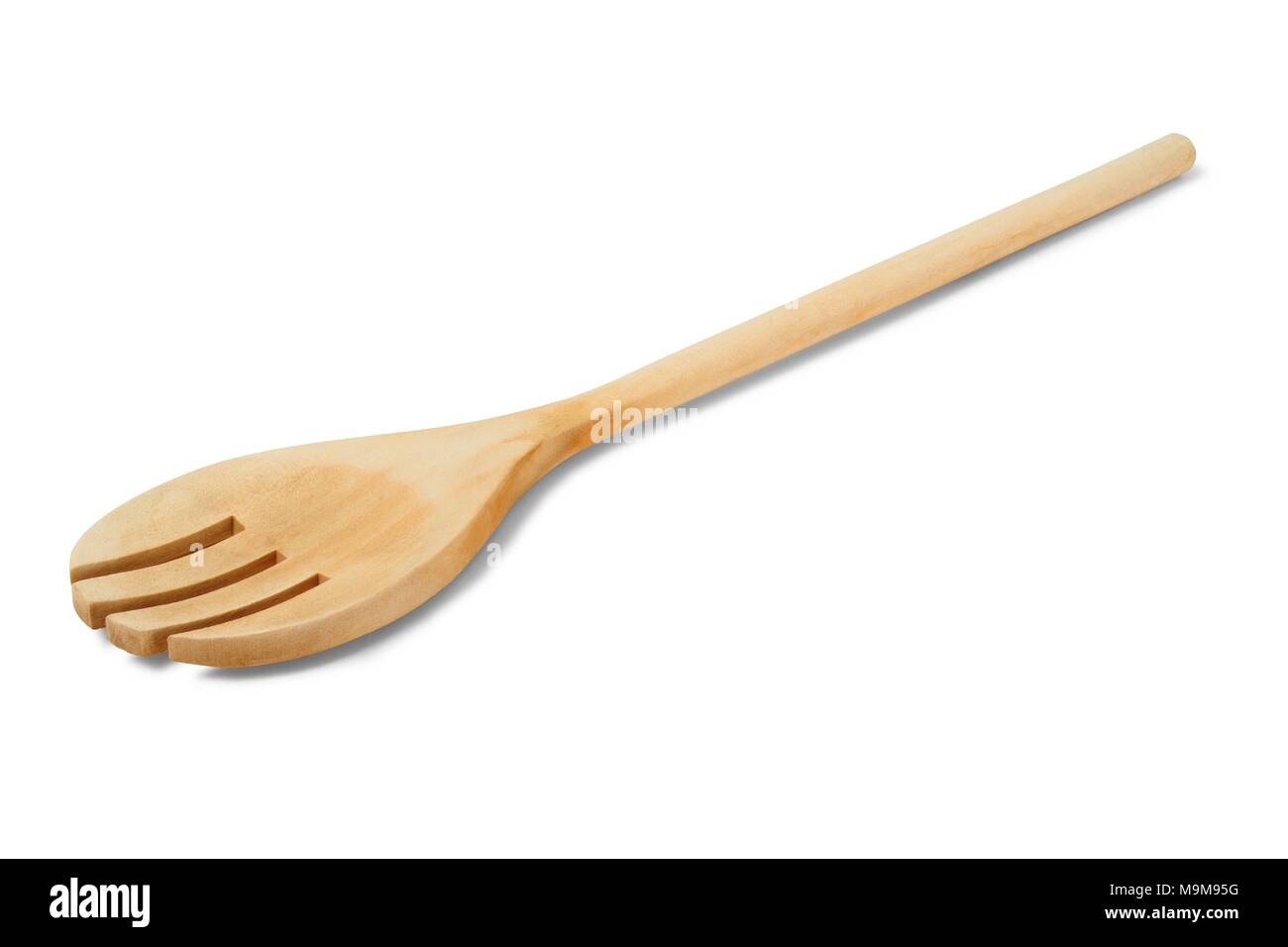 Big wooden fork isolated on white background Stock Photo - Alamy