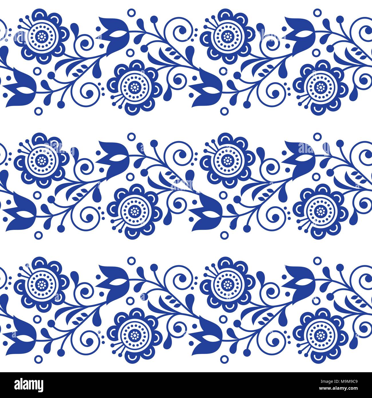 Scandinavian seamless vector pattern with flowers, Nordic folk art ... Scandinavian seamless vector pattern with flowers, Nordic folk art ...