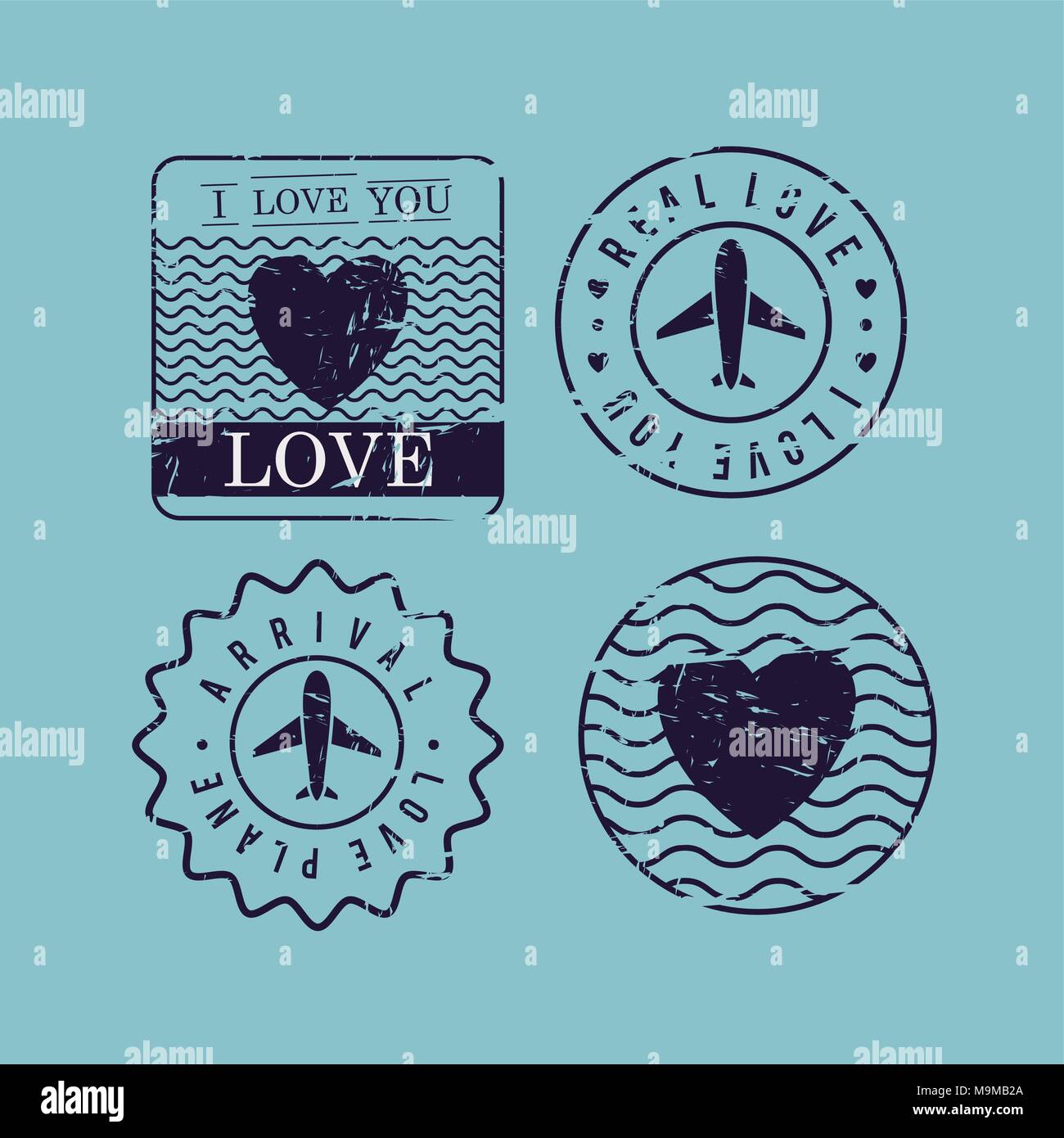 set love seals icons vector illustration design Stock Vector Image ...
