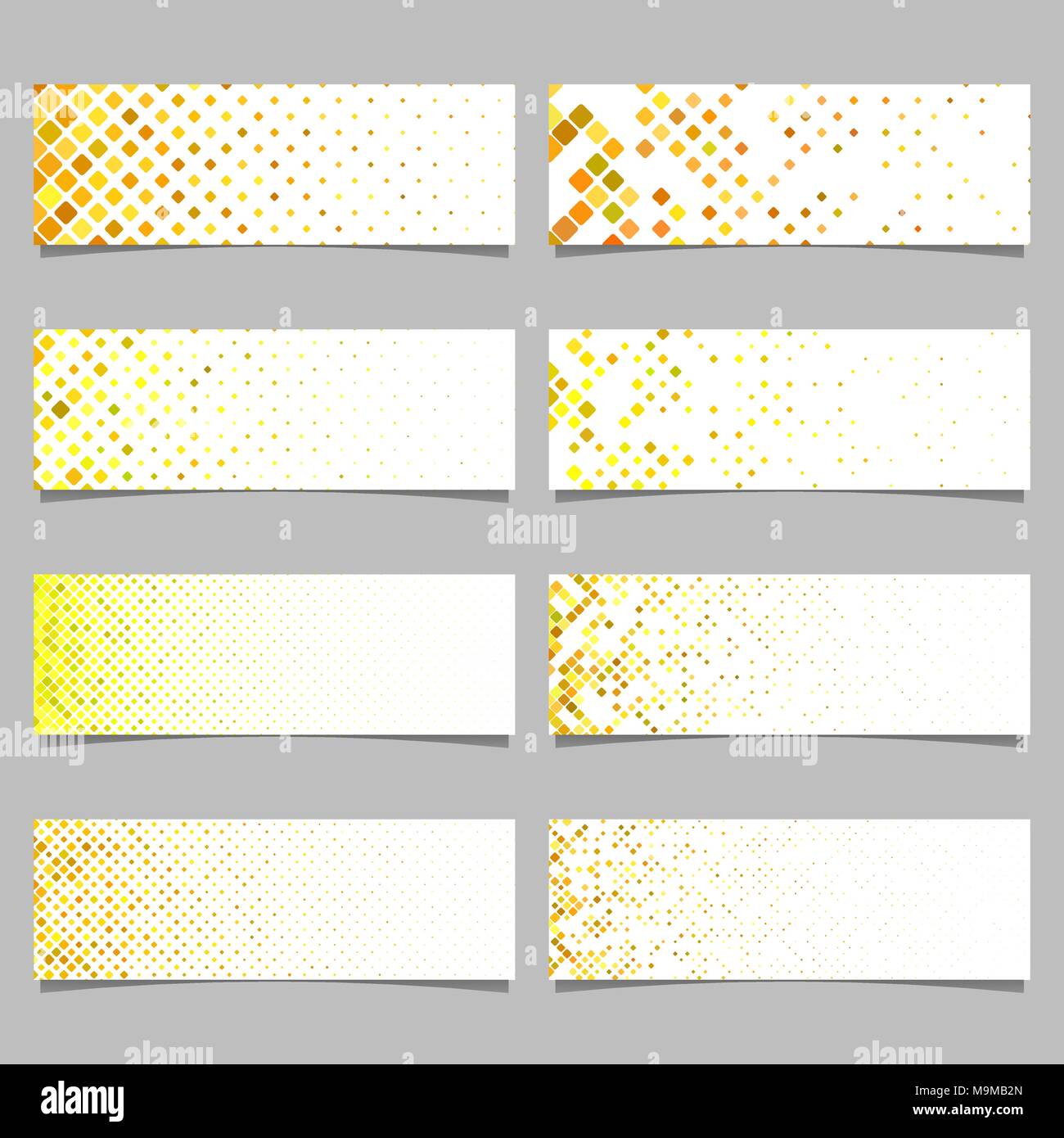 Geometric diagonal square pattern banner template set Stock Vector ...