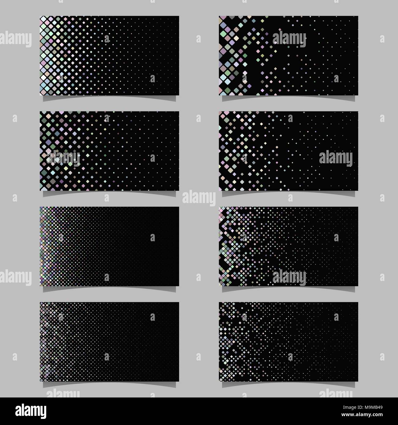 Abstract rounded square pattern business card template background set ...