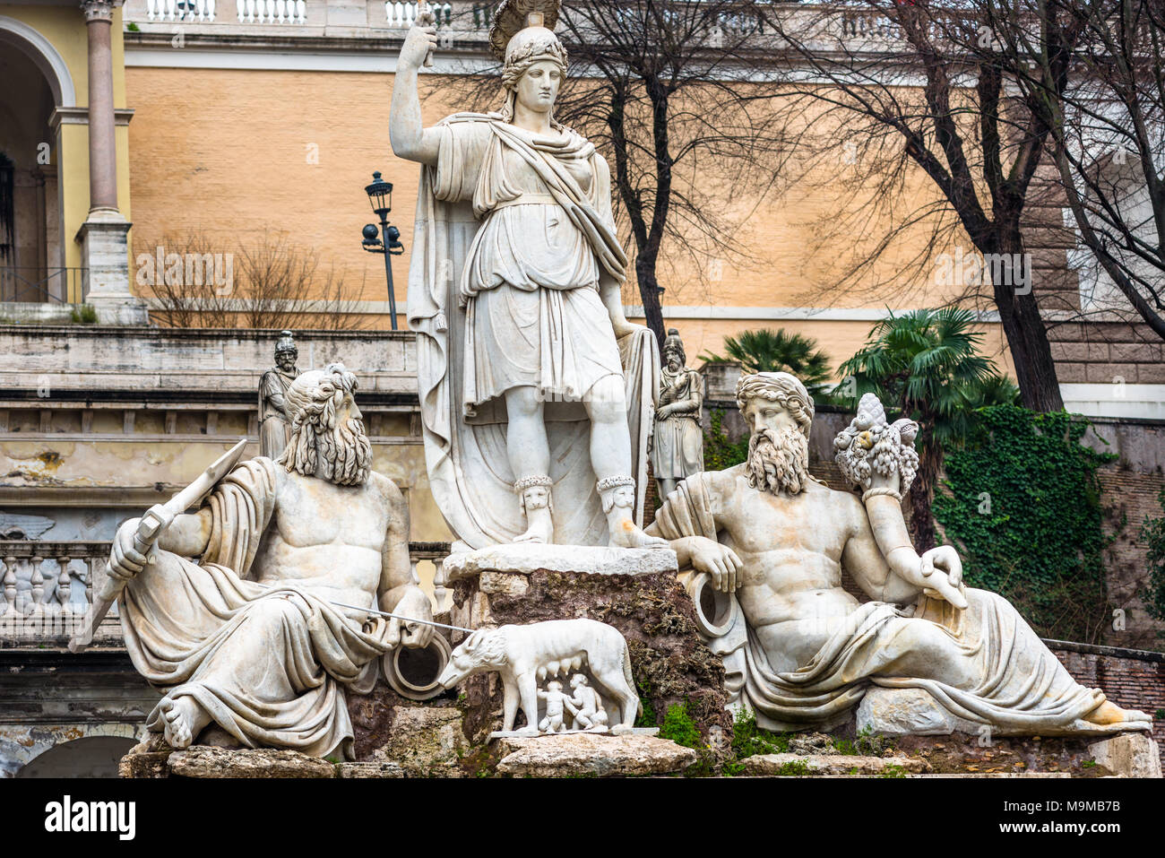 Group of statues, Goddess Roma standing between Tiber and Aniene ...