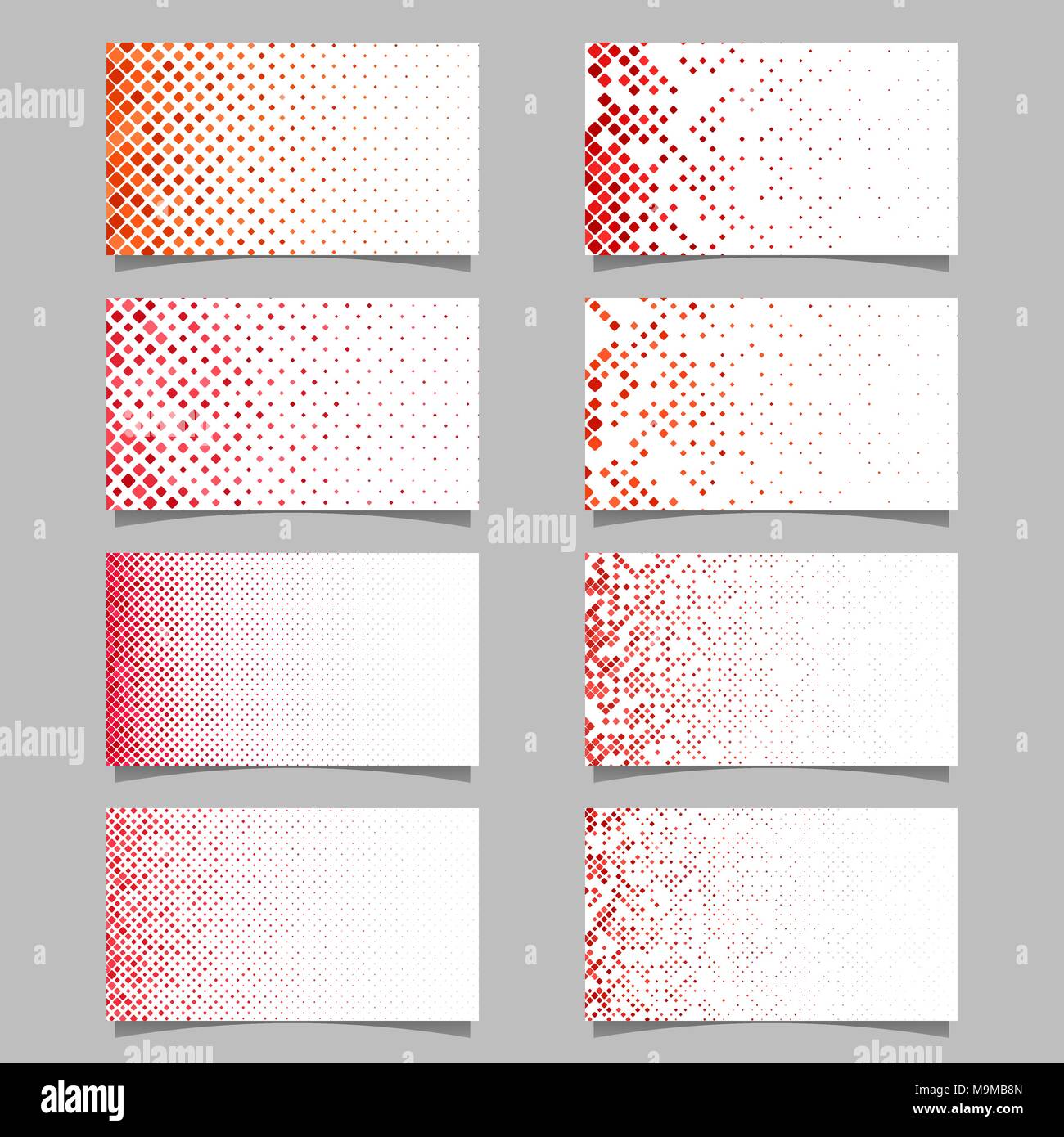 Geometric diagonal square mosaic pattern business card template set ...