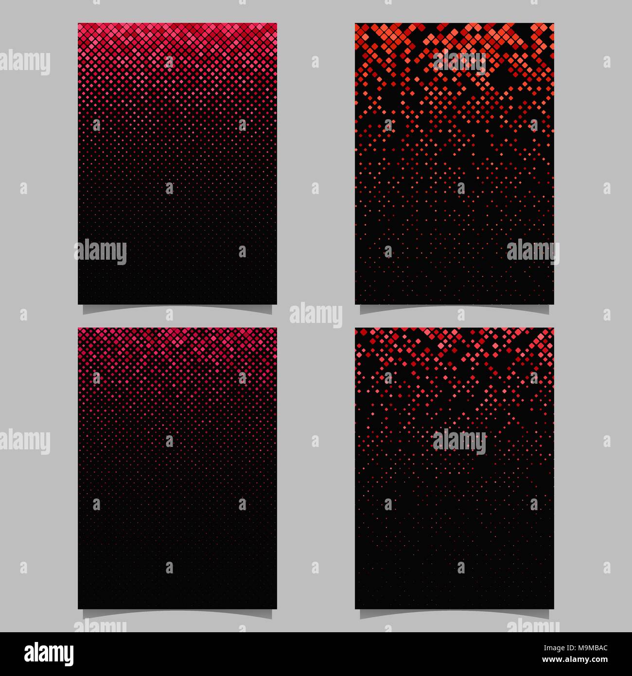 Square pattern poster design - vector mosaic document background set ...