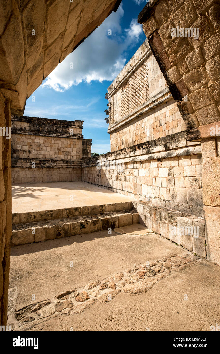 Maya ruin complex of Uxmal in Puuc route in Yucatan Mexico Stock Photo ...