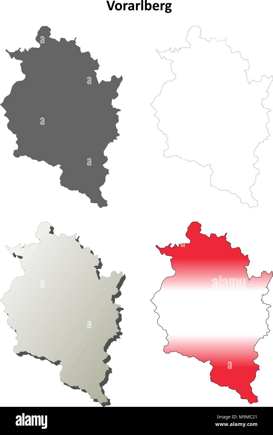 Austria outline silhouette map Stock Vector Images - Alamy