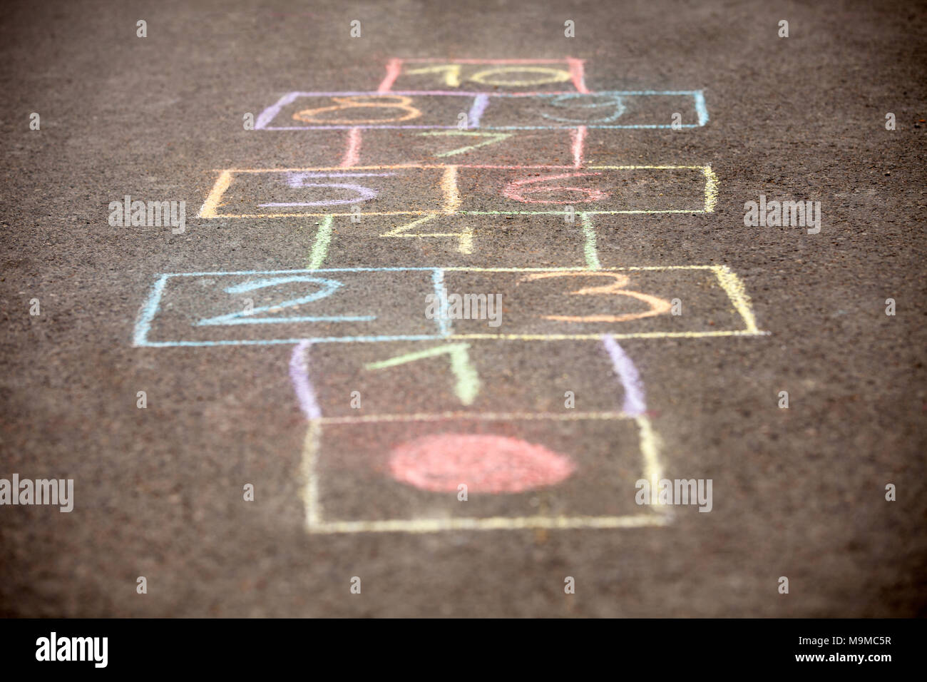 colorfull hopscotch on asphalt Stock Photo - Alamy