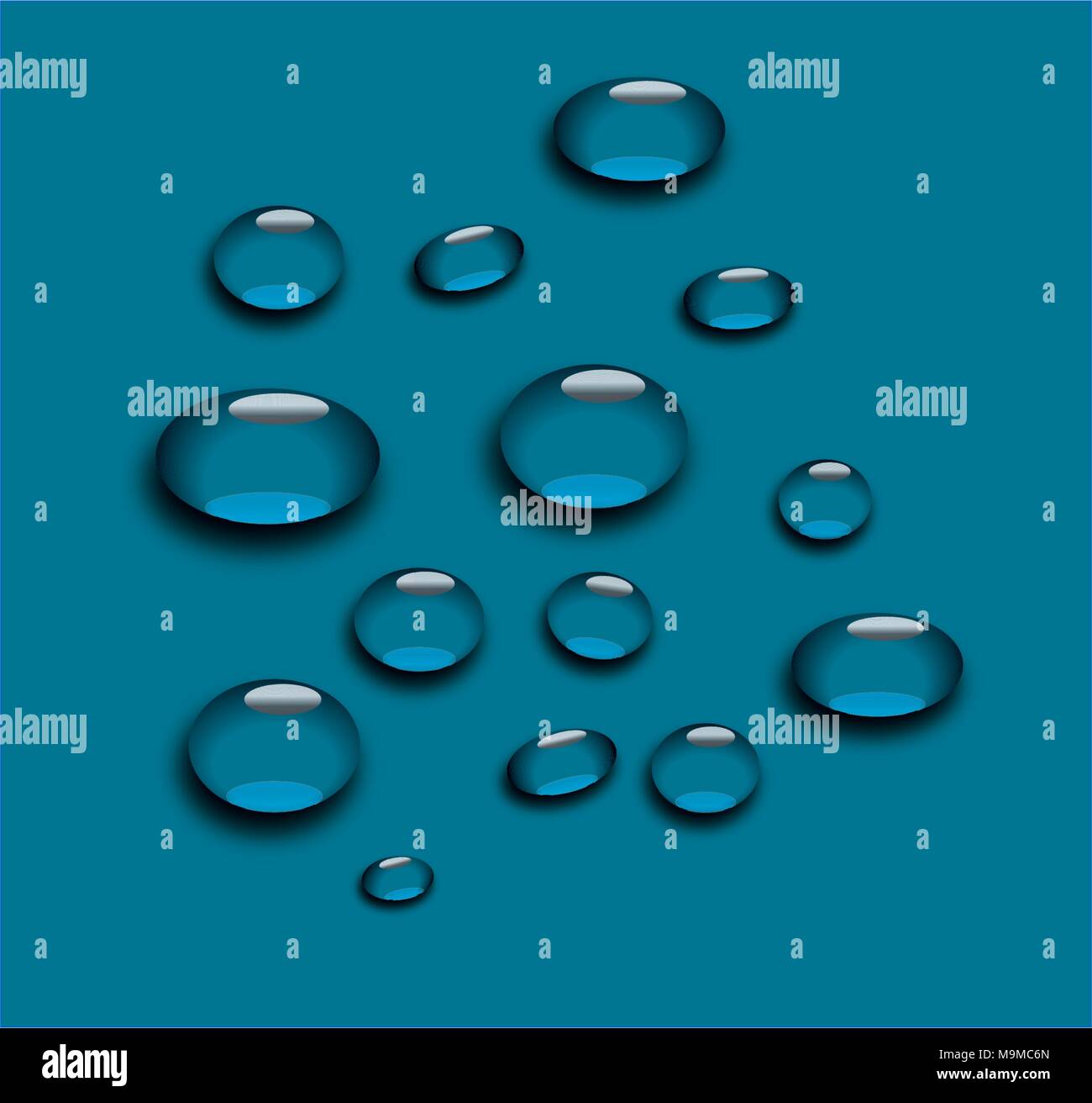 Realistic transparent water droplets Stock Vector Images - Alamy