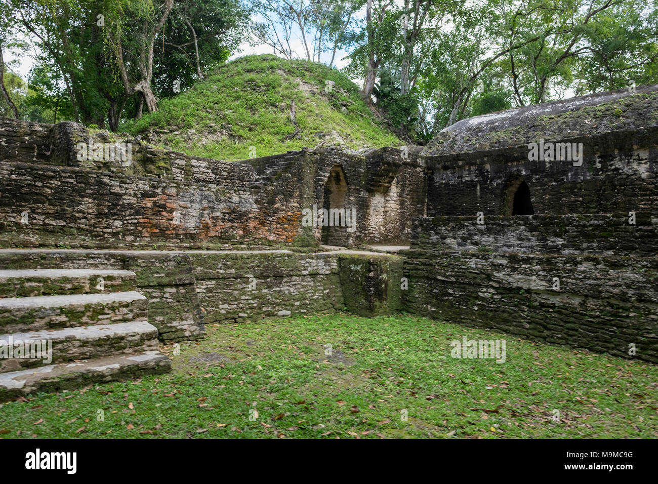 Ancient Mayan ruins of Cahel Pech, Belize including a temple and ...