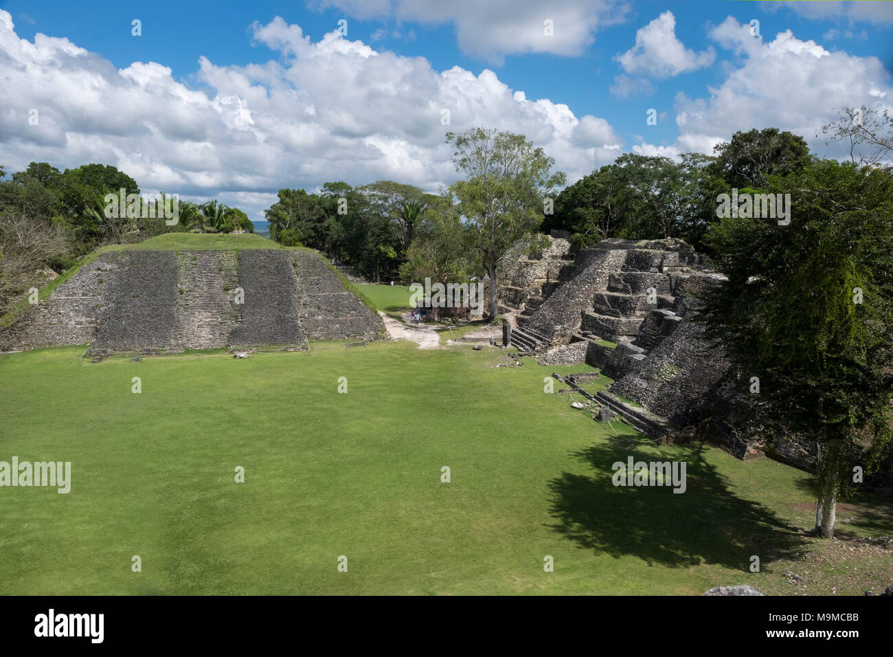 Ancient Mayan temple ruins and structures in Xunantunich, Belize Stock ...