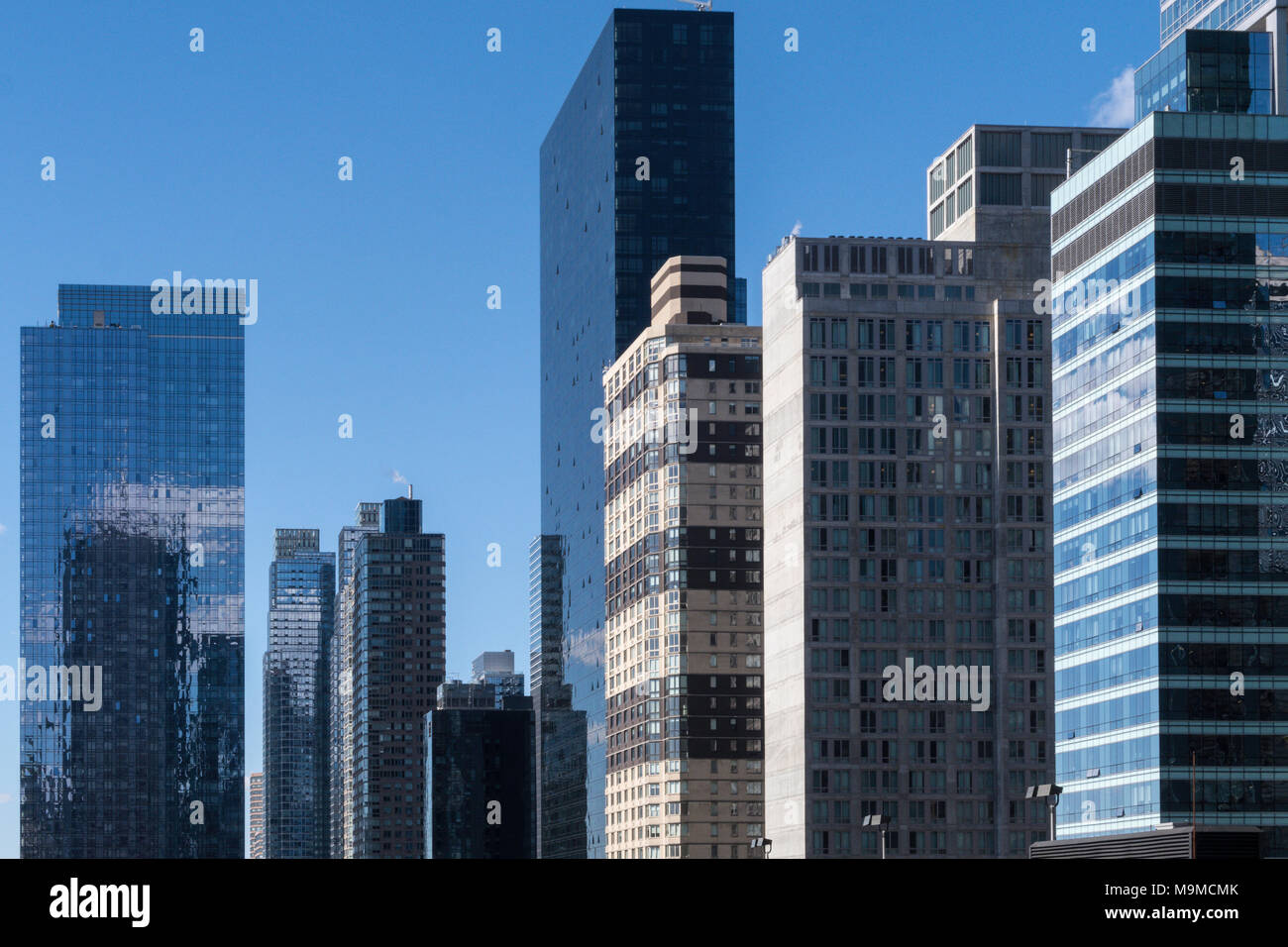 Skyline of Skyscrapers in Hell's Kitchen near Times Square, NYC, USA ...
