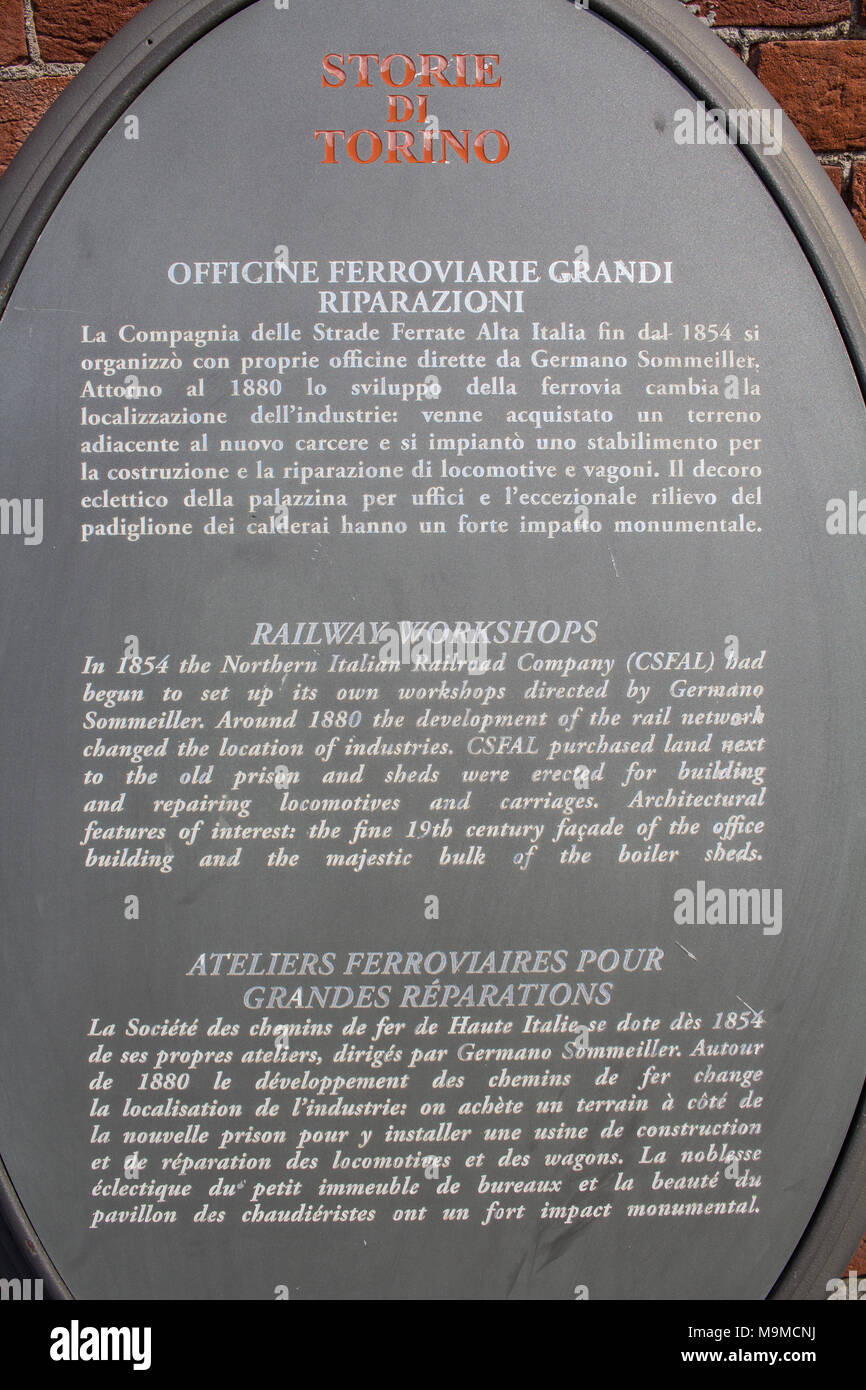 OGR entrance (Officine Grandi Riparazioni Museum in Torino Stock Photo ...