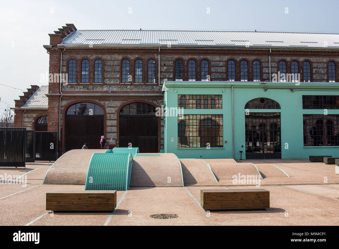 OGR entrance (Officine Grandi Riparazioni Museum in Torino Stock Photo ...