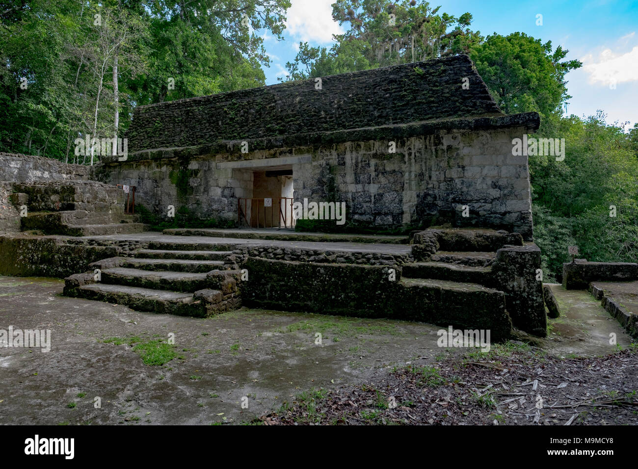 Ancient ruins from the Mayan archeological site in Yaxha, Guatemala ...