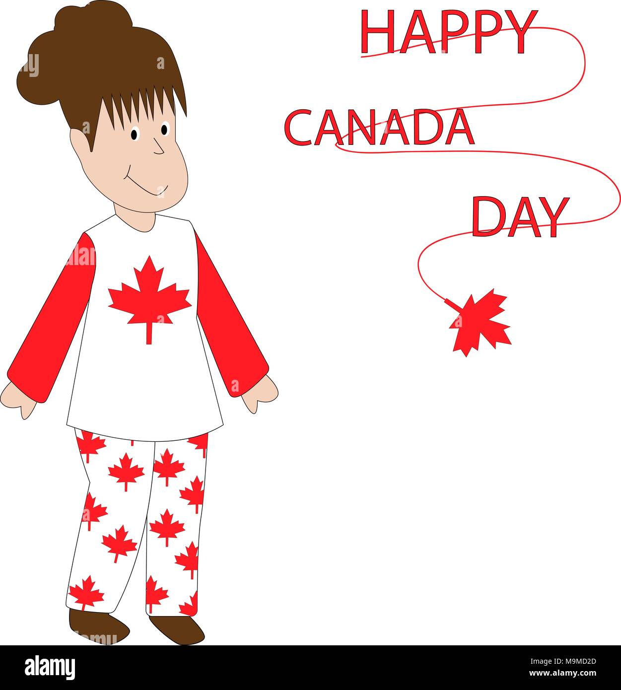 Happy canada day girl Stock Vector Images - Alamy