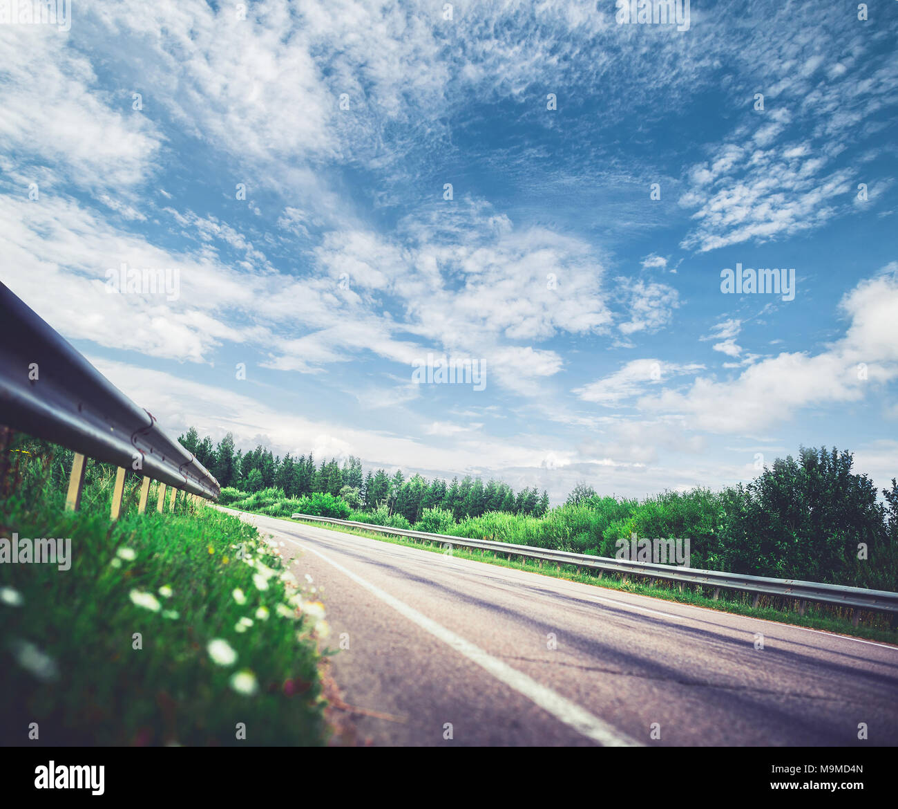 Summer road outdoor landscape Stock Photo - Alamy