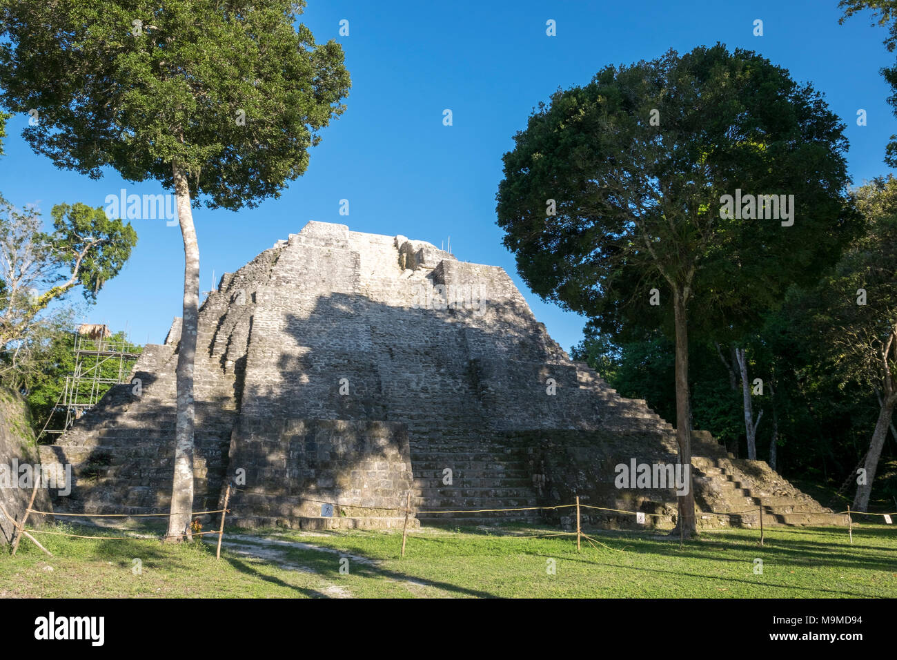 Ancient ruins from the Mayan archeological site in Yaxha, Guatemala ...