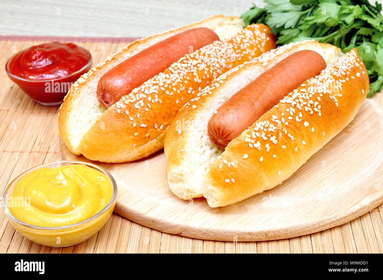 two classic hot dog Stock Photo - Alamy