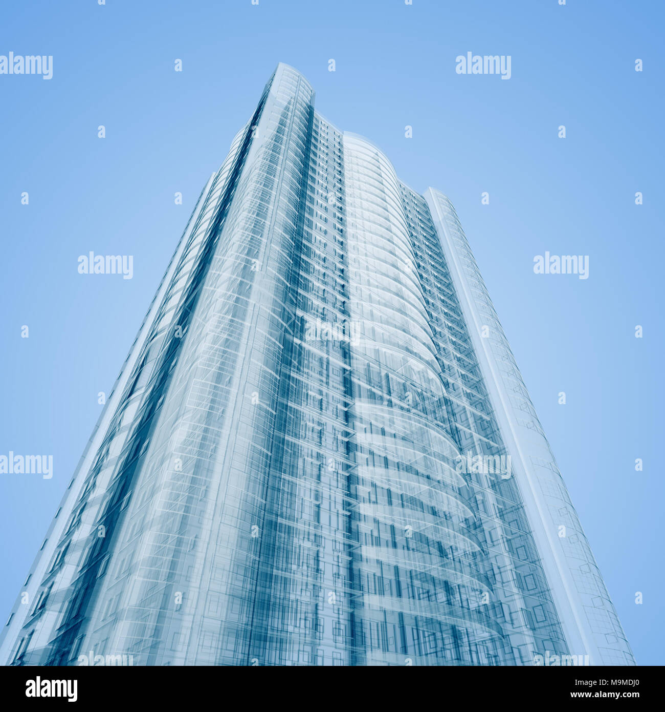 High skyscraper 3d rendering Stock Photo - Alamy
