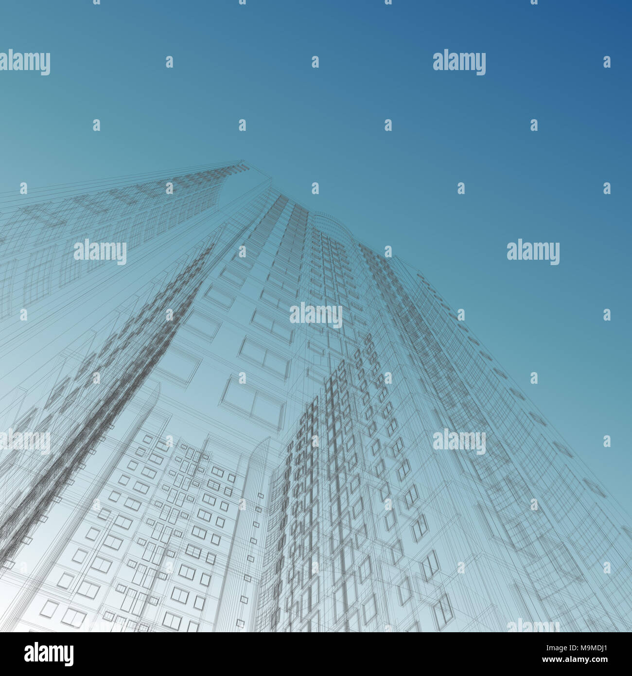 Skyscraper blueprint 3d rendering Stock Photo - Alamy