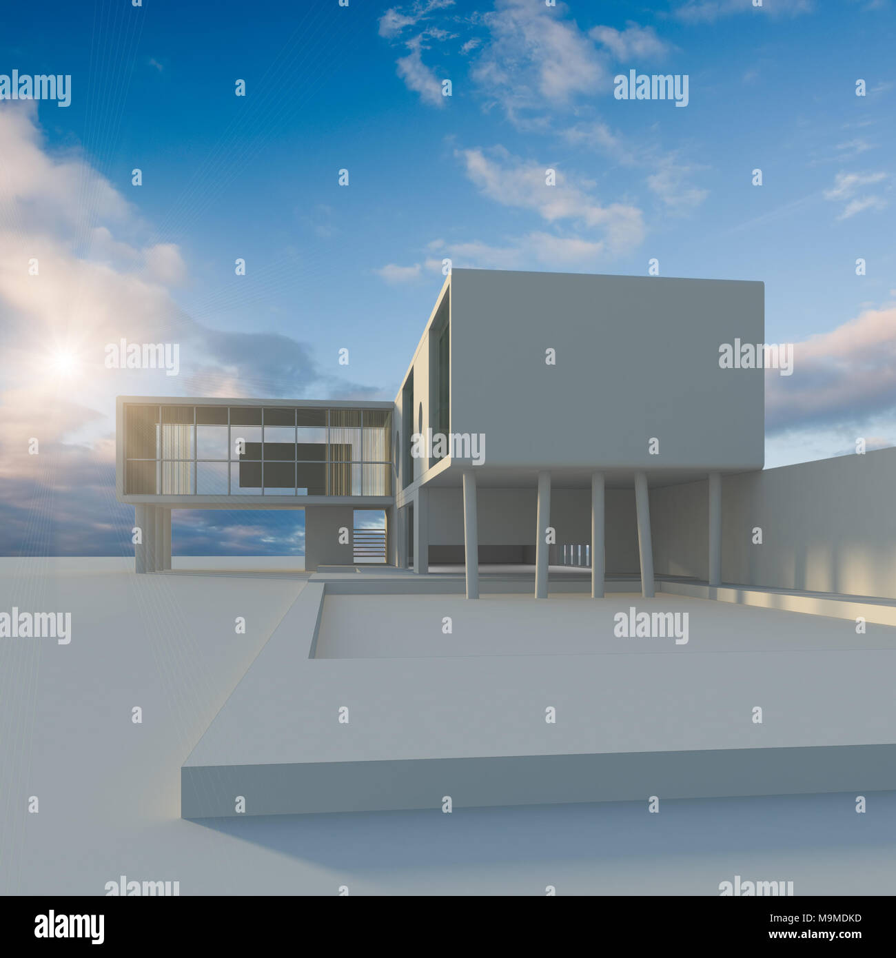 Functionalism style cottage 3d rendering Stock Photo - Alamy Functionalism style cottage 3d rendering Stock Photo - Alamy